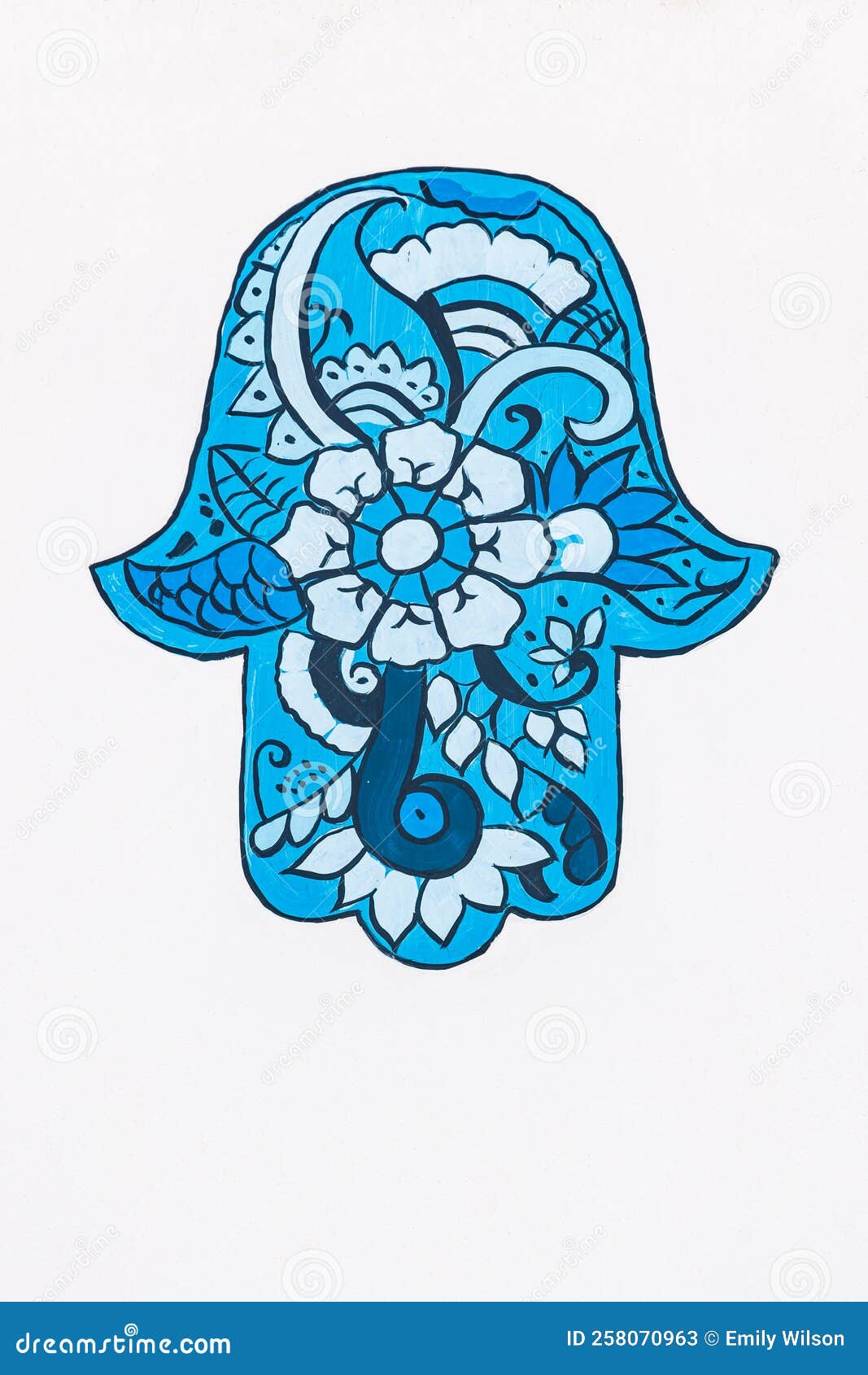 Blue Hamsa Symbol Painted on a Wall in Cairo Stock Illustration ...