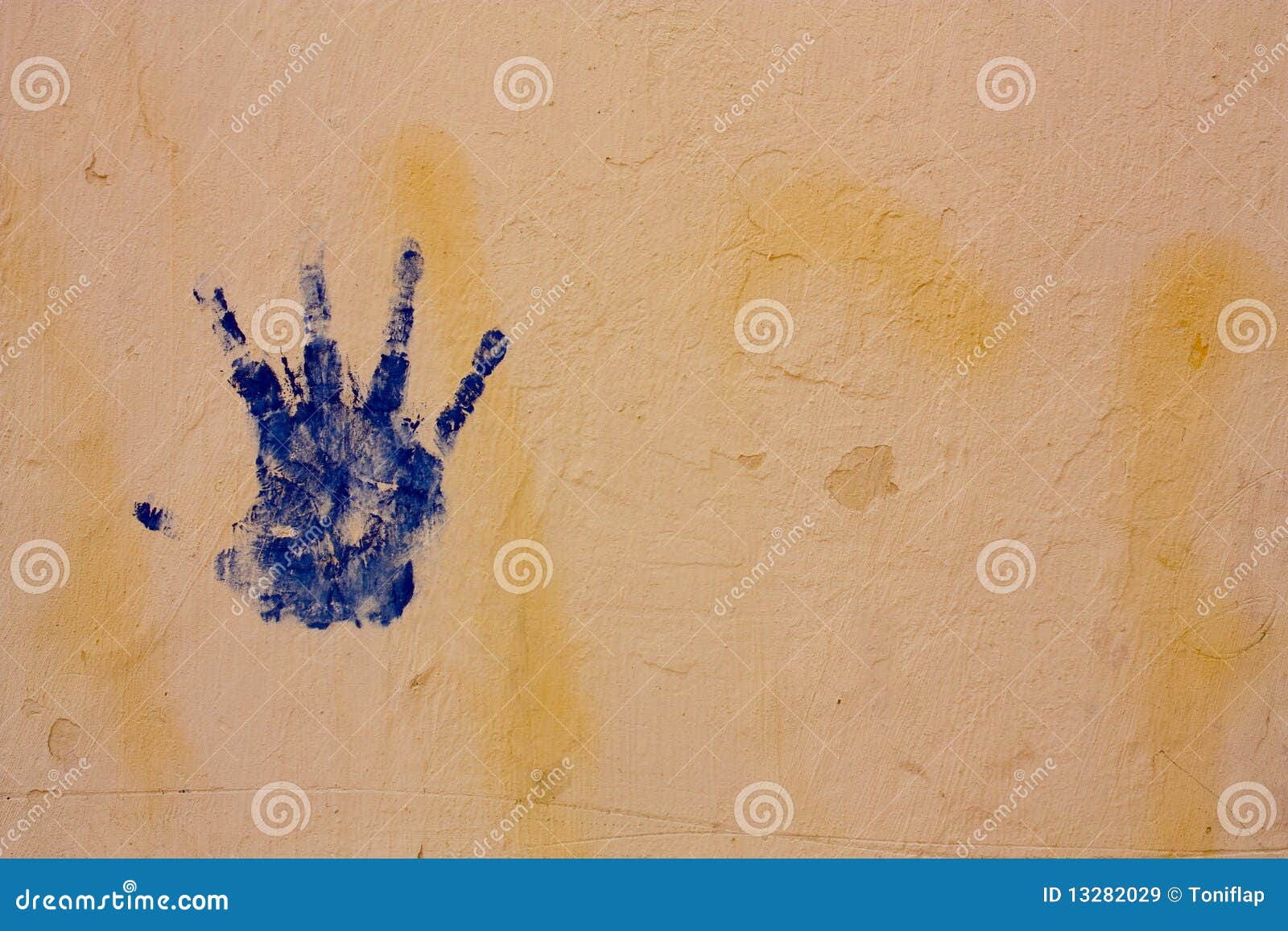 Blue hand stock illustration. Illustration of painting - 13282029