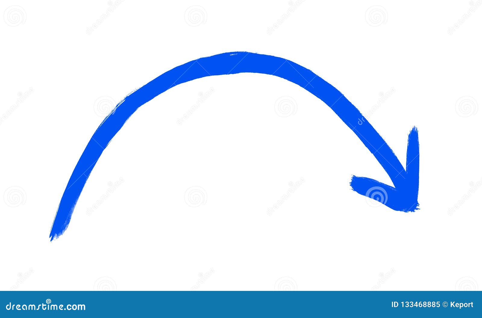 Blue hand drawn arrow stock illustration. Illustration of template ...