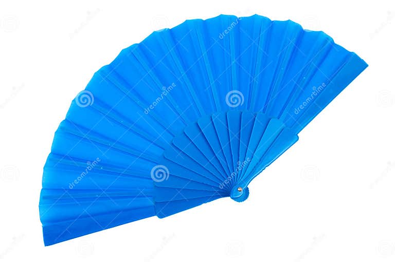 Blue hand fan stock photo. Image of object, isolated - 24681012