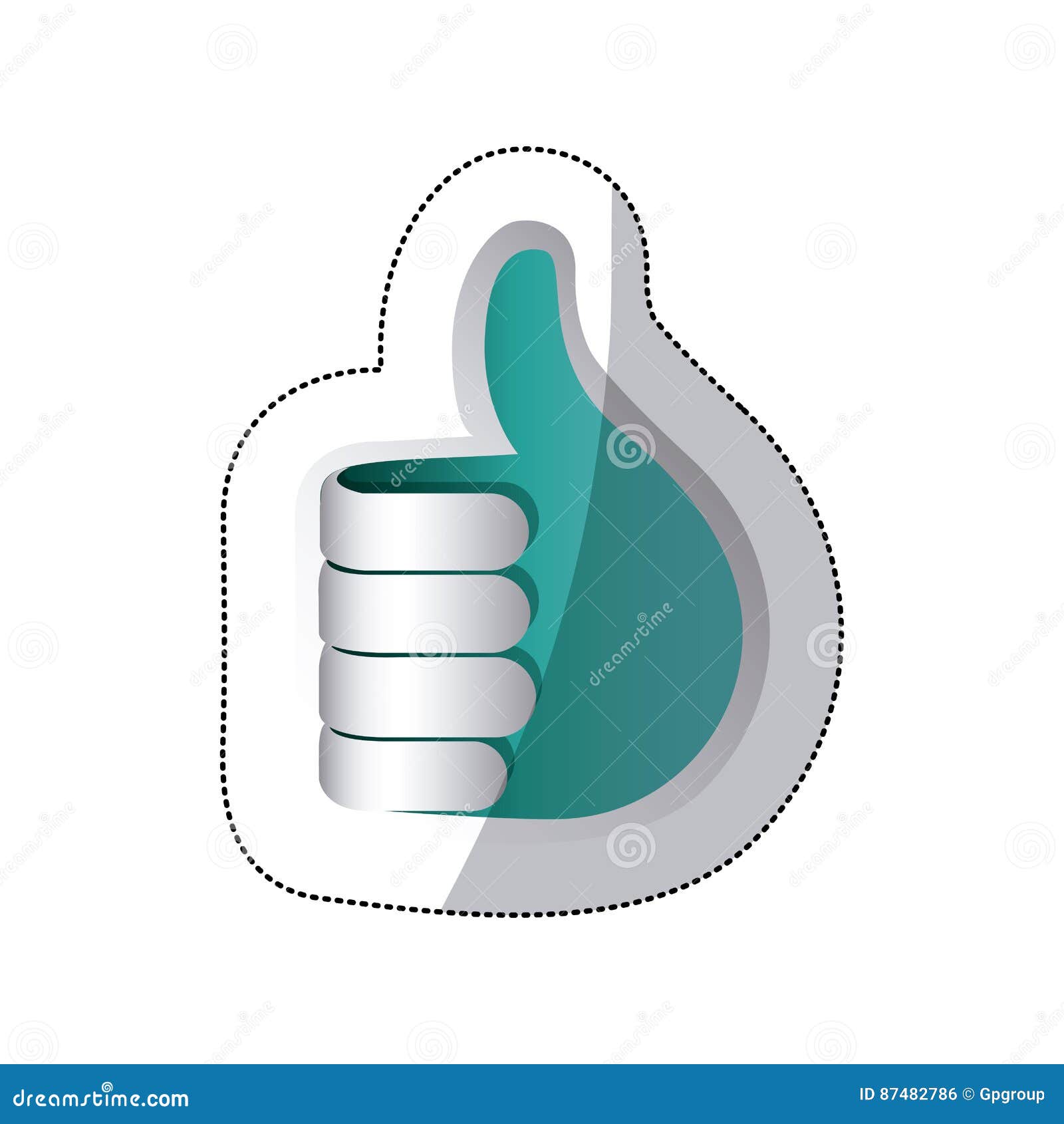 Blue Hand Making the Good Sign Icon Stock Illustration - Illustration ...