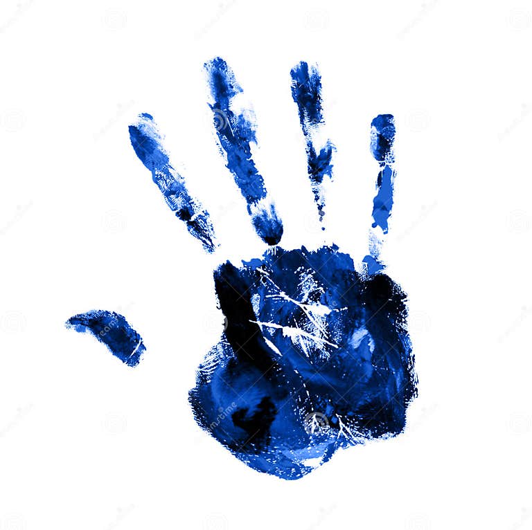 Blue hand print stock image. Image of palm, finger, identity - 19814343