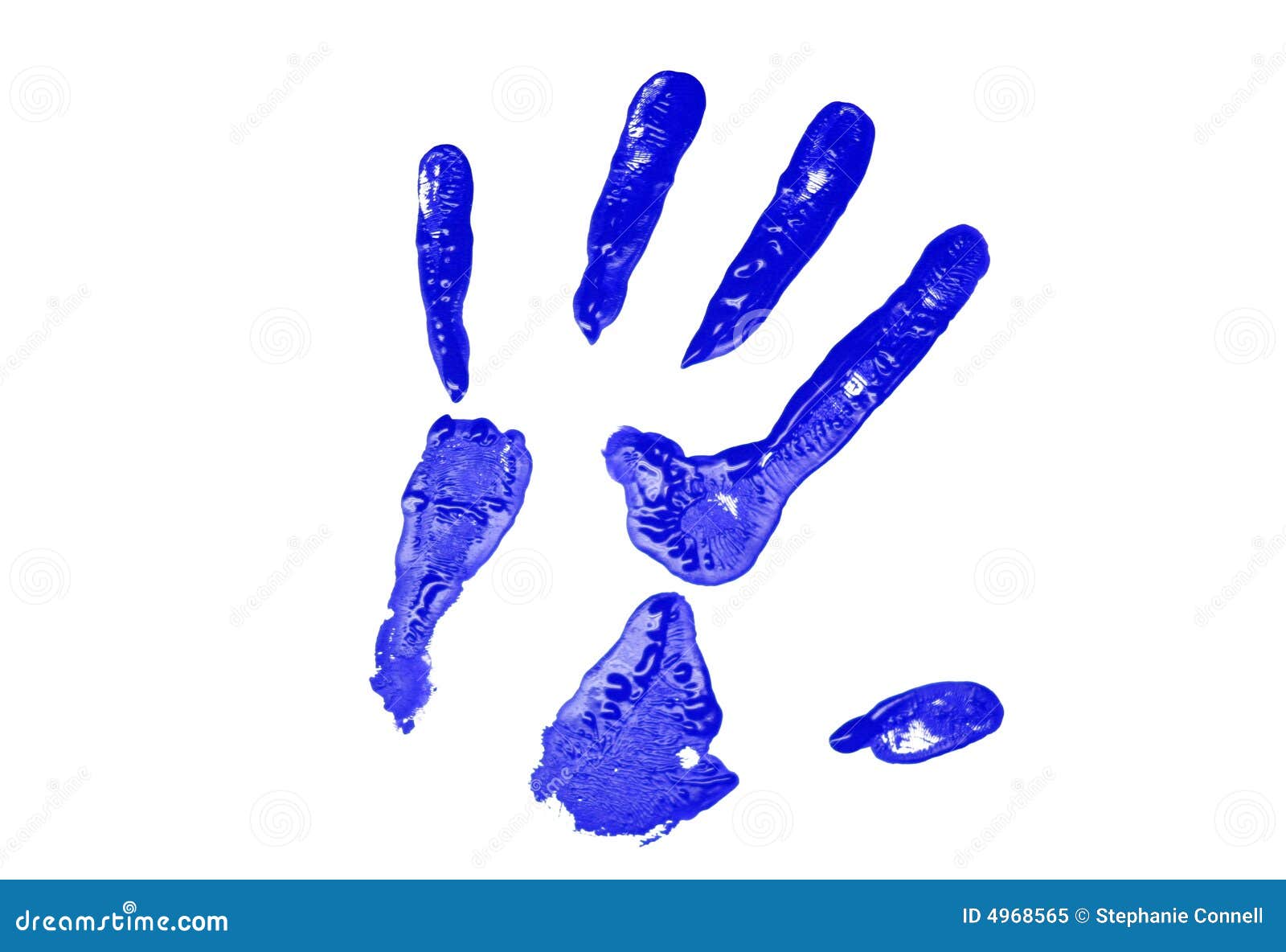 Blue Hand Print stock image. Image of blue, finger, create - 4968565