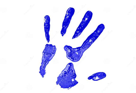 Blue Hand Print stock image. Image of blue, finger, create - 4968565