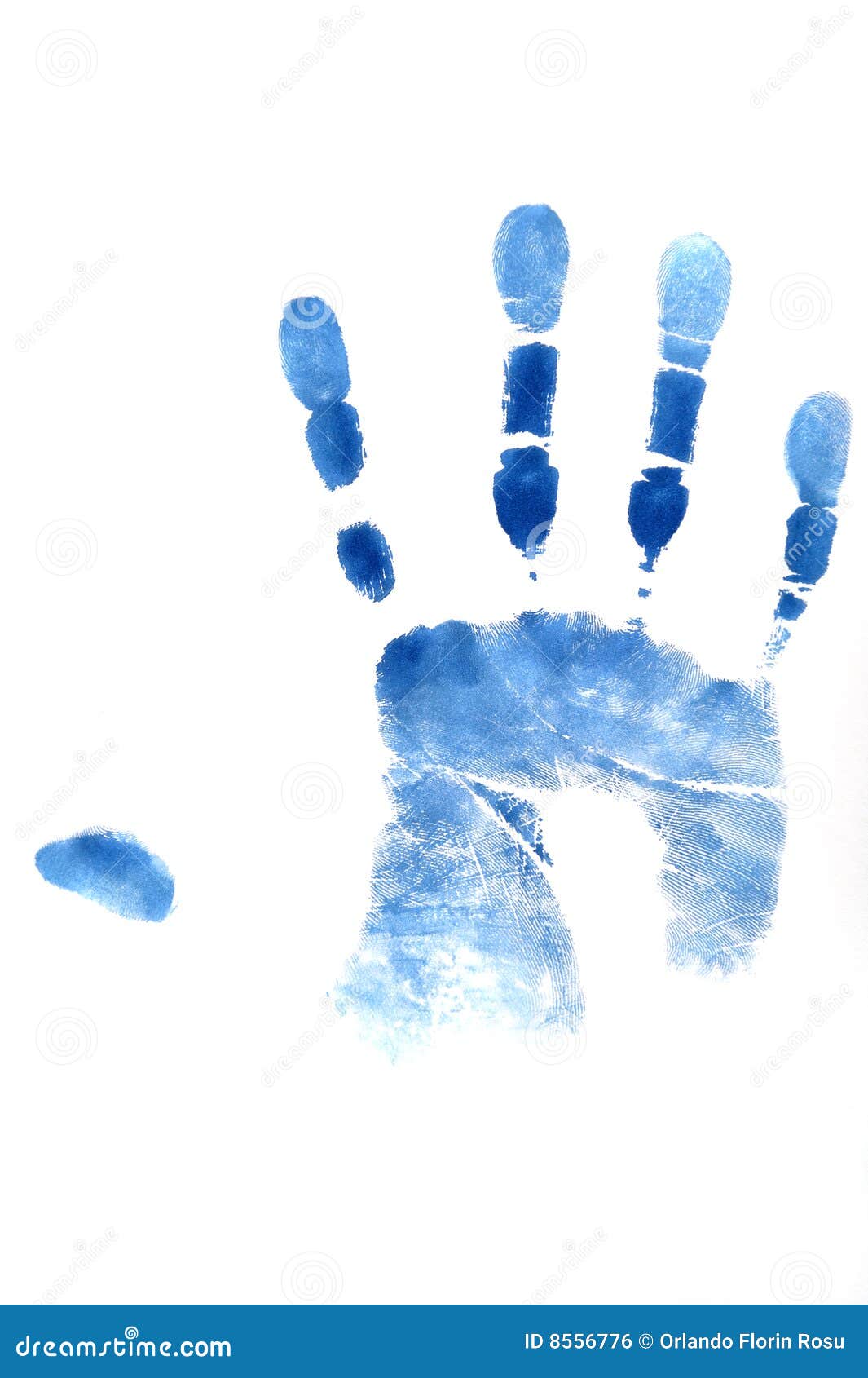 Blue hand print stock illustration. Illustration of hand - 8556776