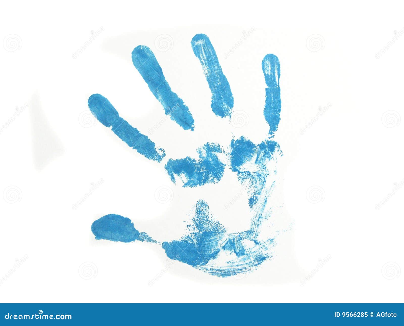 Blue hand print stock image. Image of tracing, paintings - 9566285