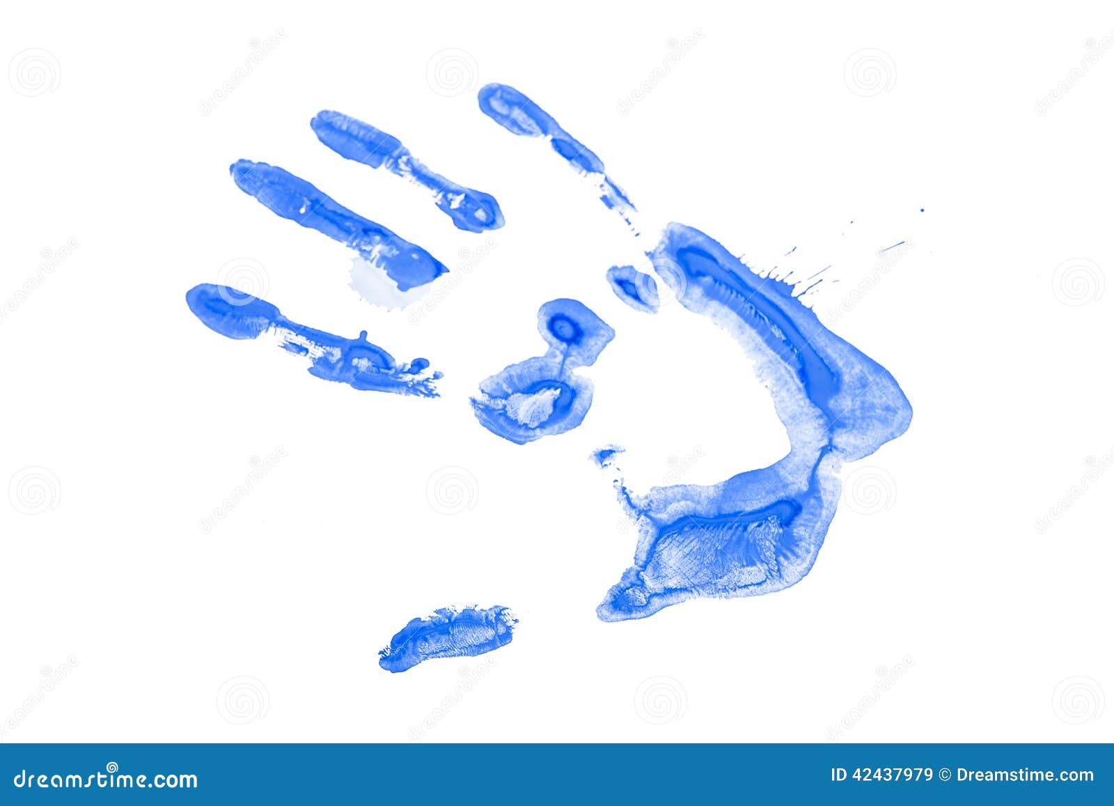 Blue hand print stock image. Image of color, blue, blob - 42437979