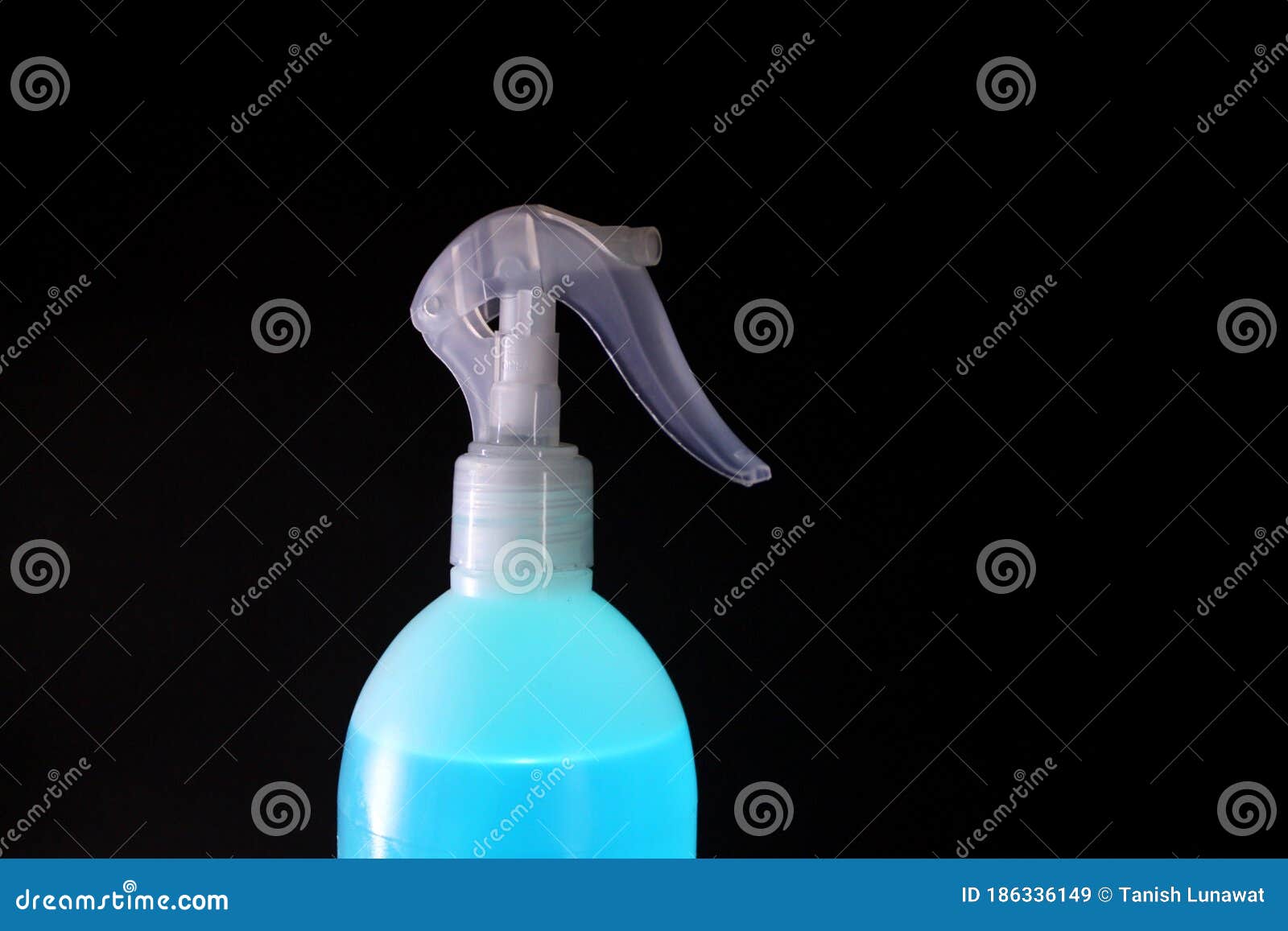 Blue Hand sanitizer spray stock image. Image of phone - 186336149