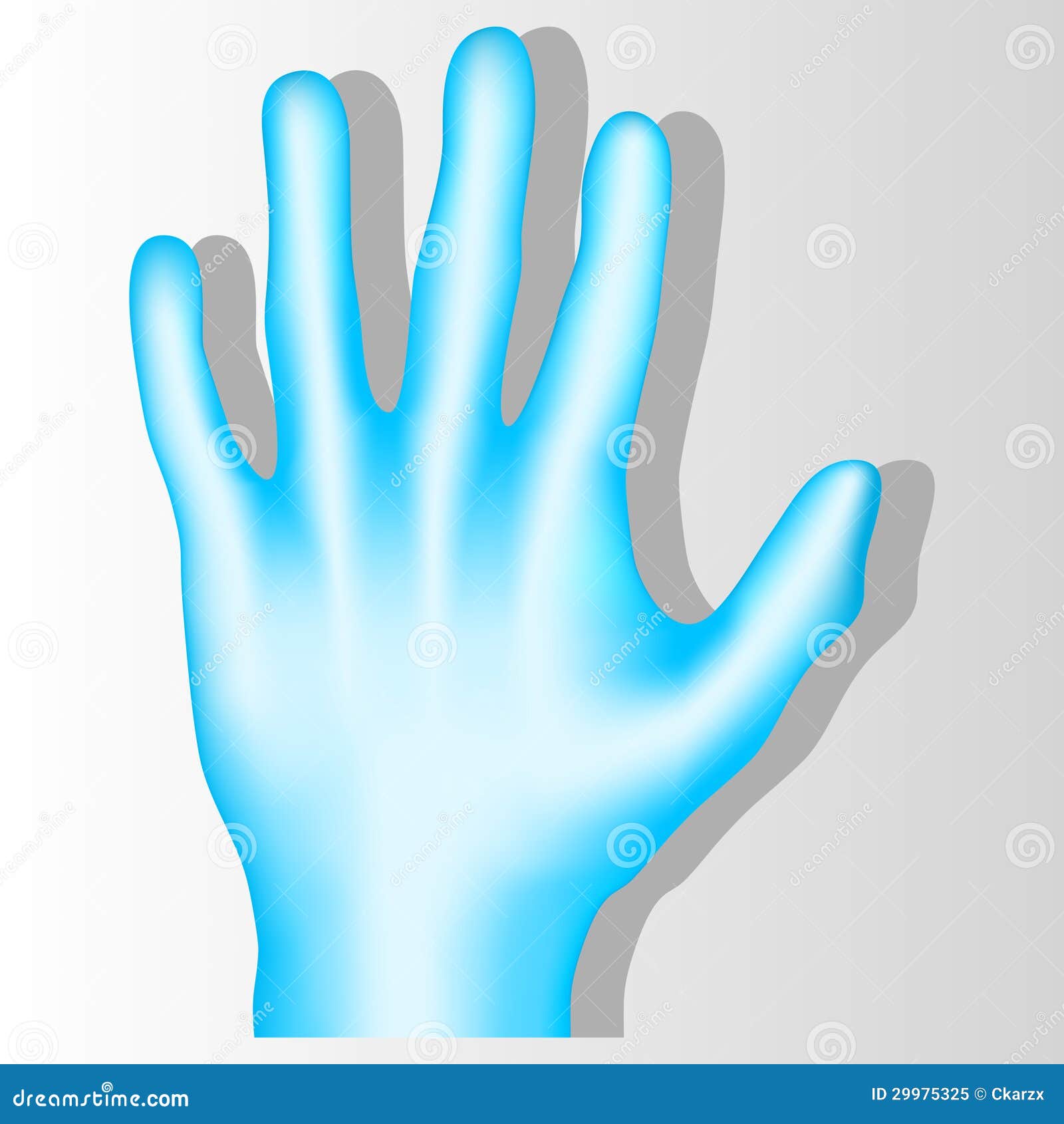 Blue hand stock vector. Illustration of contiguity, blue - 29975325