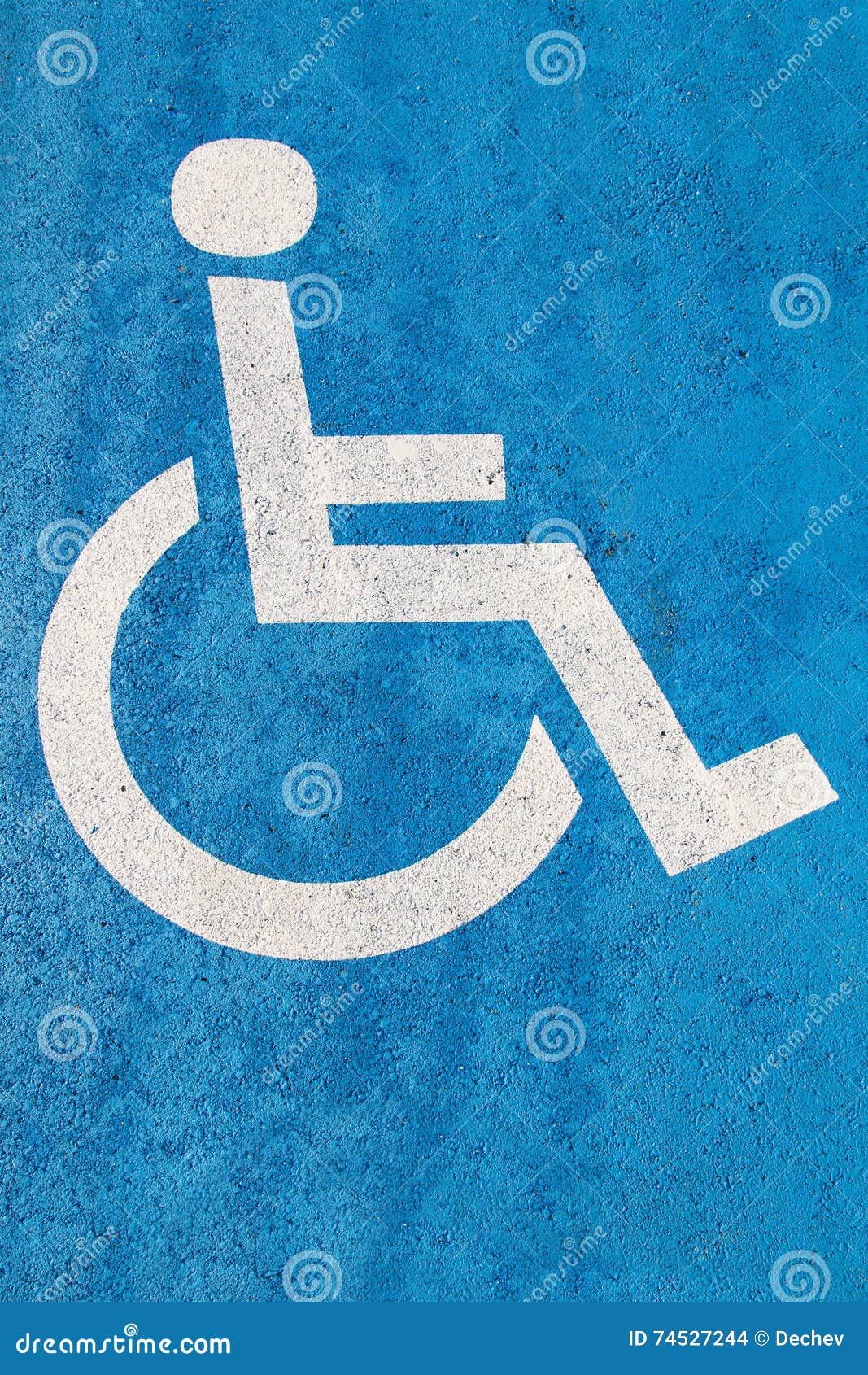 Blue Handicap Parking Sign on Asphalt for Persons with Disability Stock ...