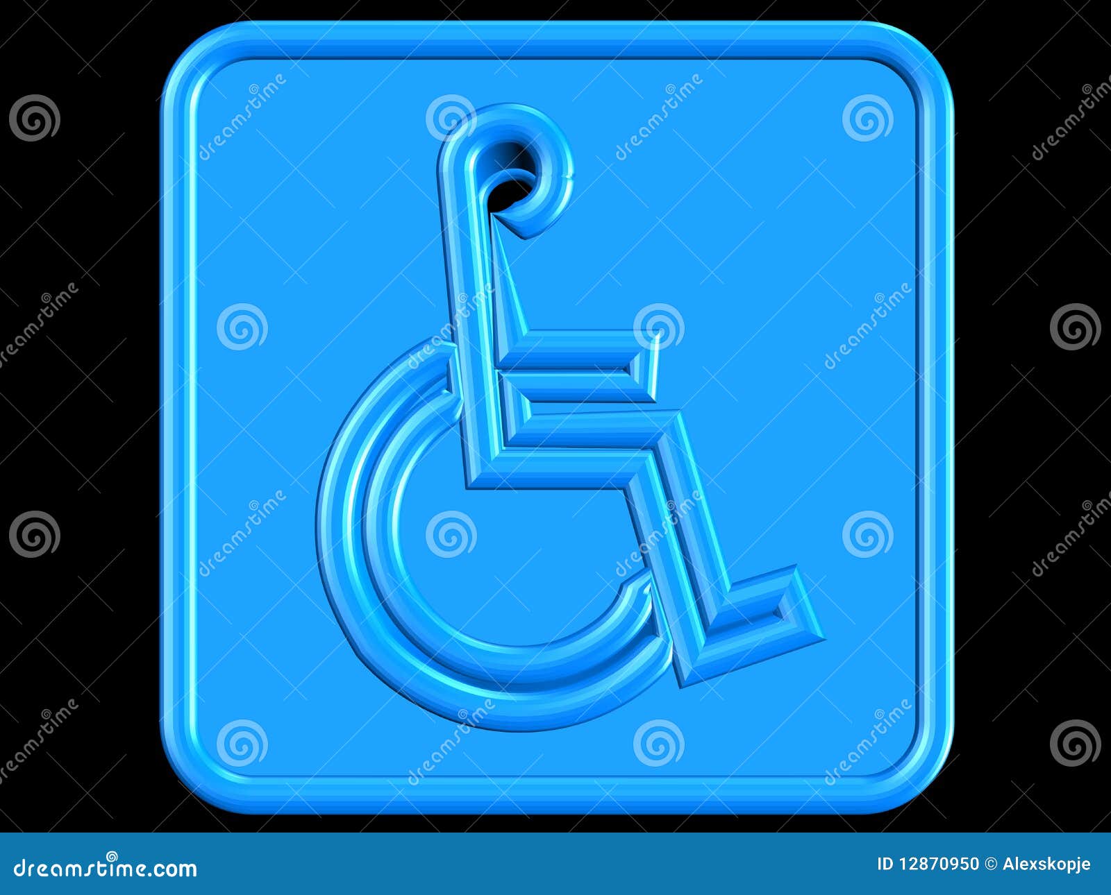 Blue handicap symbol stock illustration. Illustration of colors - 12870950
