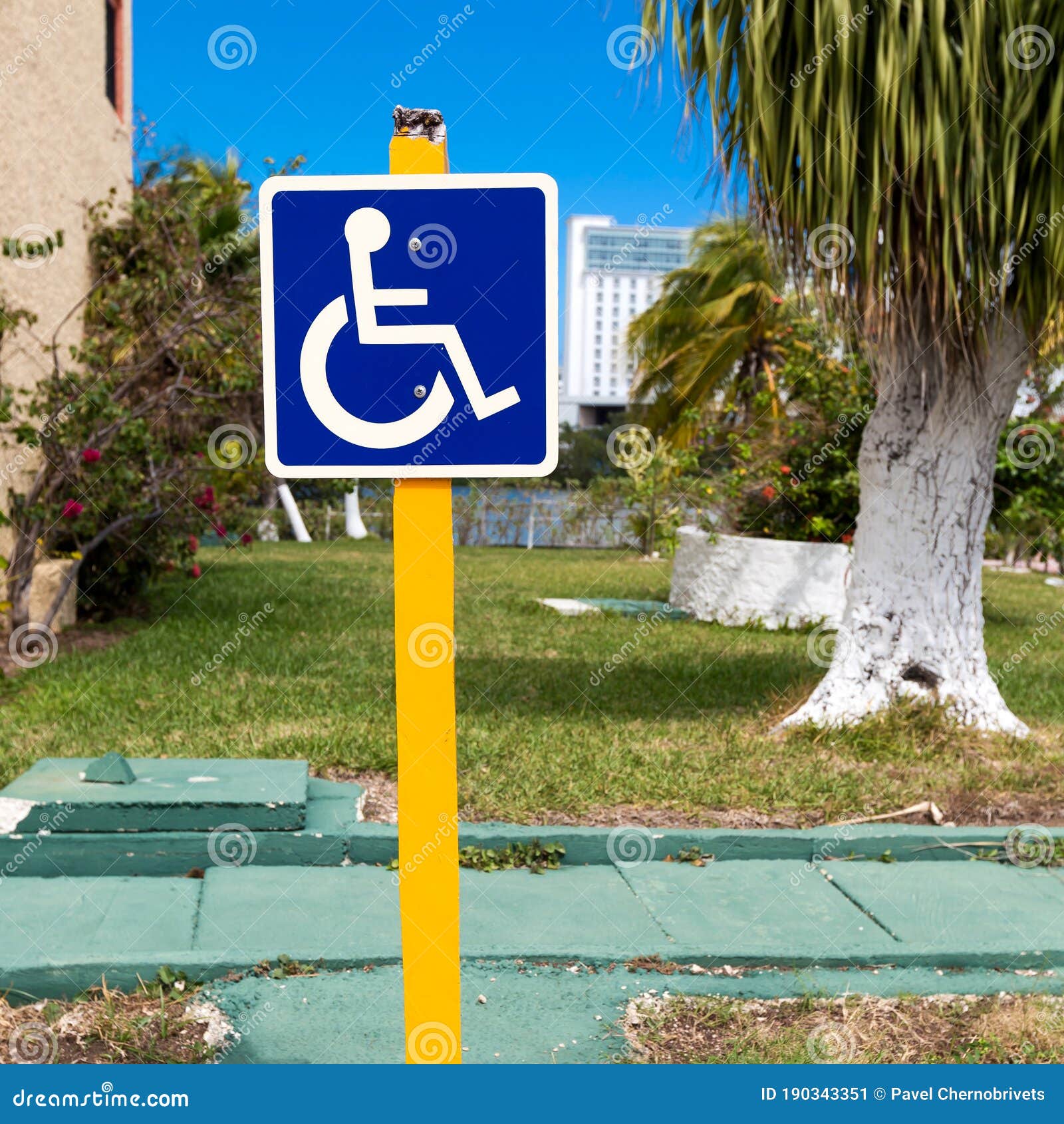 Blue Handicapped Sign with Wheelchair Stock Image - Image of ...