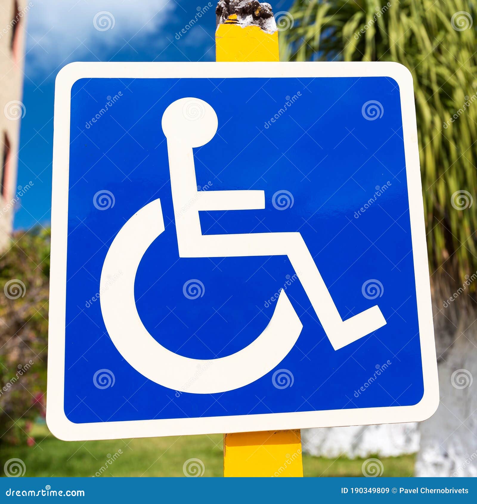 Blue Handicapped Sign with Wheelchair Stock Image - Image of city ...