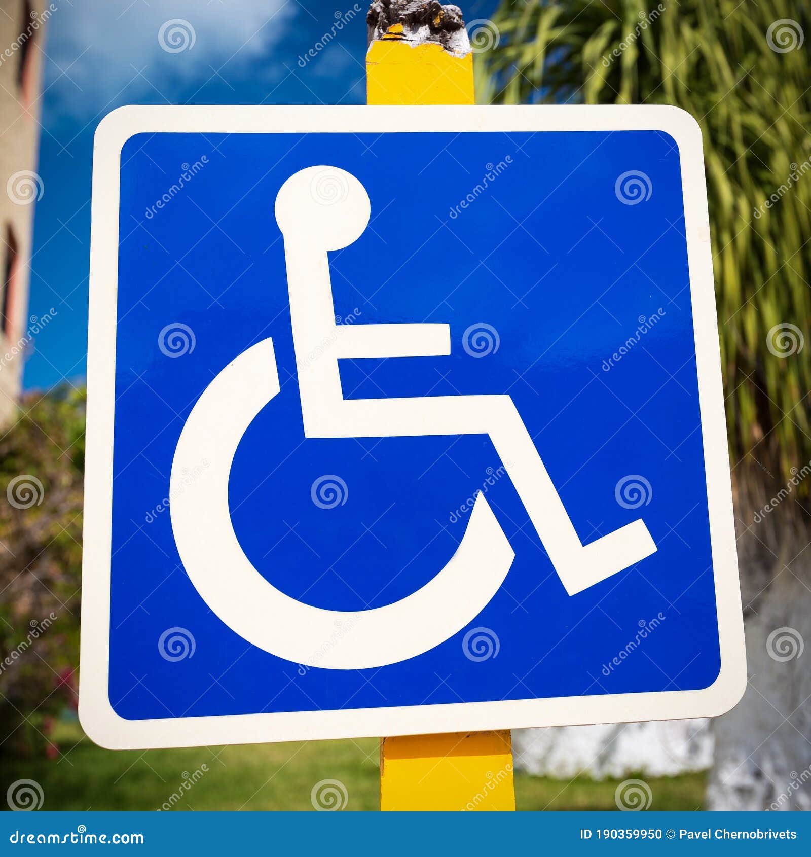 Blue Handicapped Sign with Wheelchair Stock Photo - Image of dont, care ...