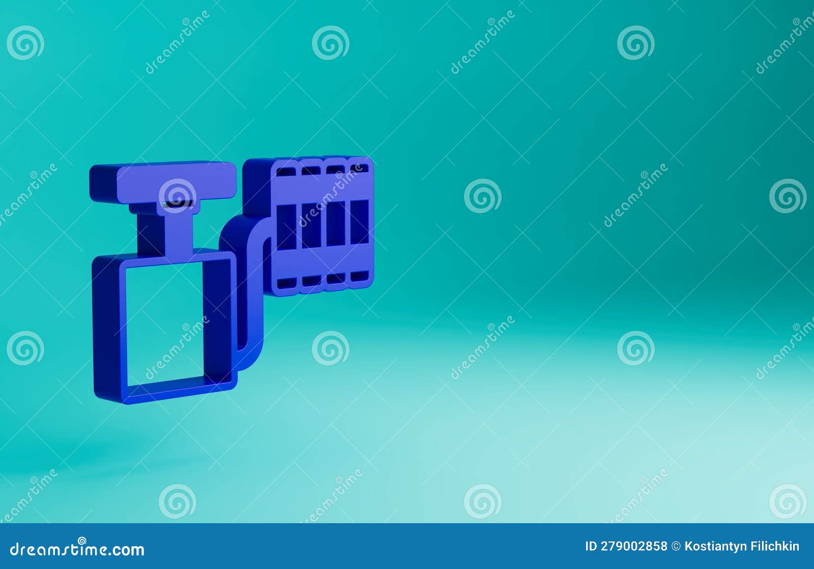 Blue Handle Detonator for Dynamite Icon Isolated on Blue Background ...
