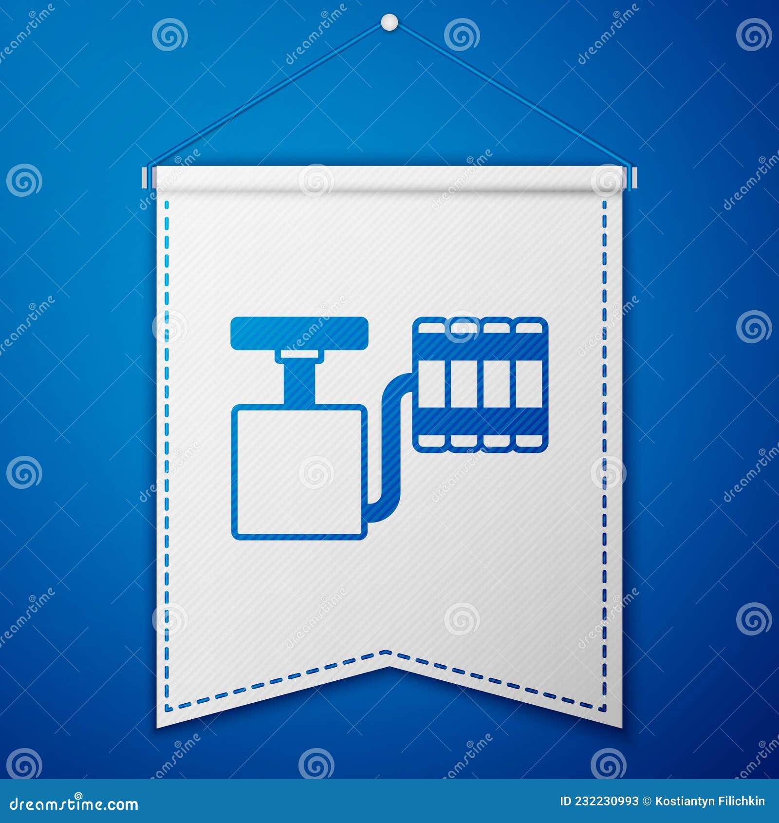 Blue Handle Detonator for Dynamite Icon Isolated on Blue Background ...