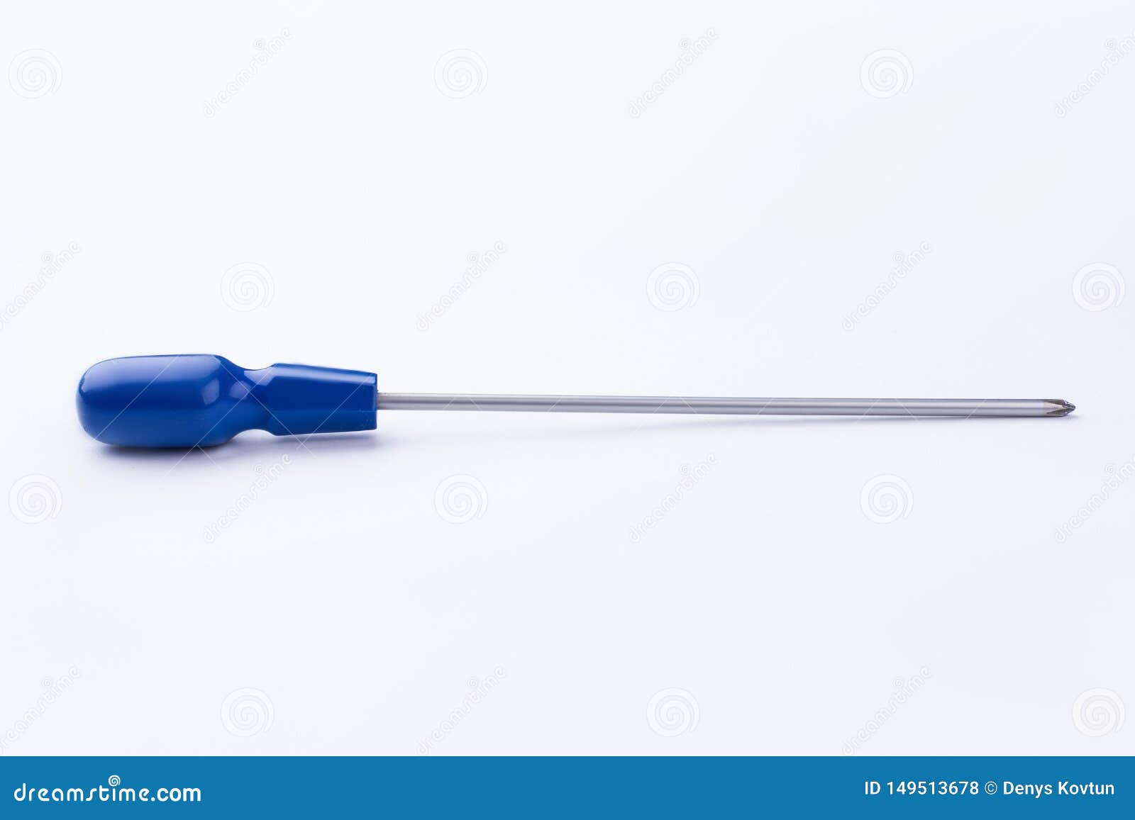 Blue Handle Screwdriver on White Background. Stock Photo - Image of ...