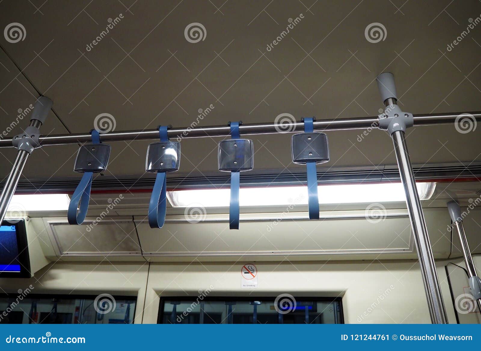 Blue handle on a train stock image. Image of handgrip - 121244761