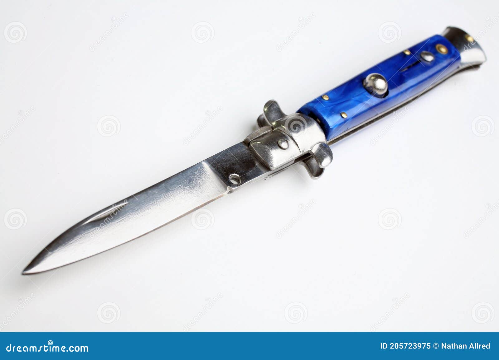 Switchblade Knife on White Background Stock Image - Image of object ...