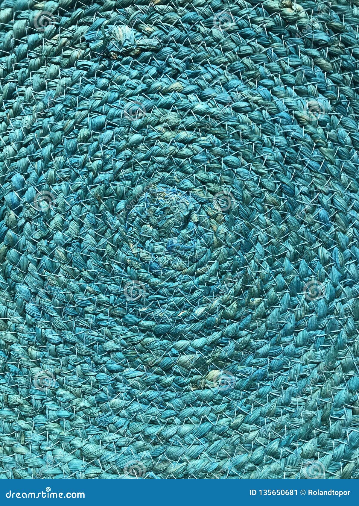 Blue Handmade Background with Braids in a Circle. Photo and Background ...