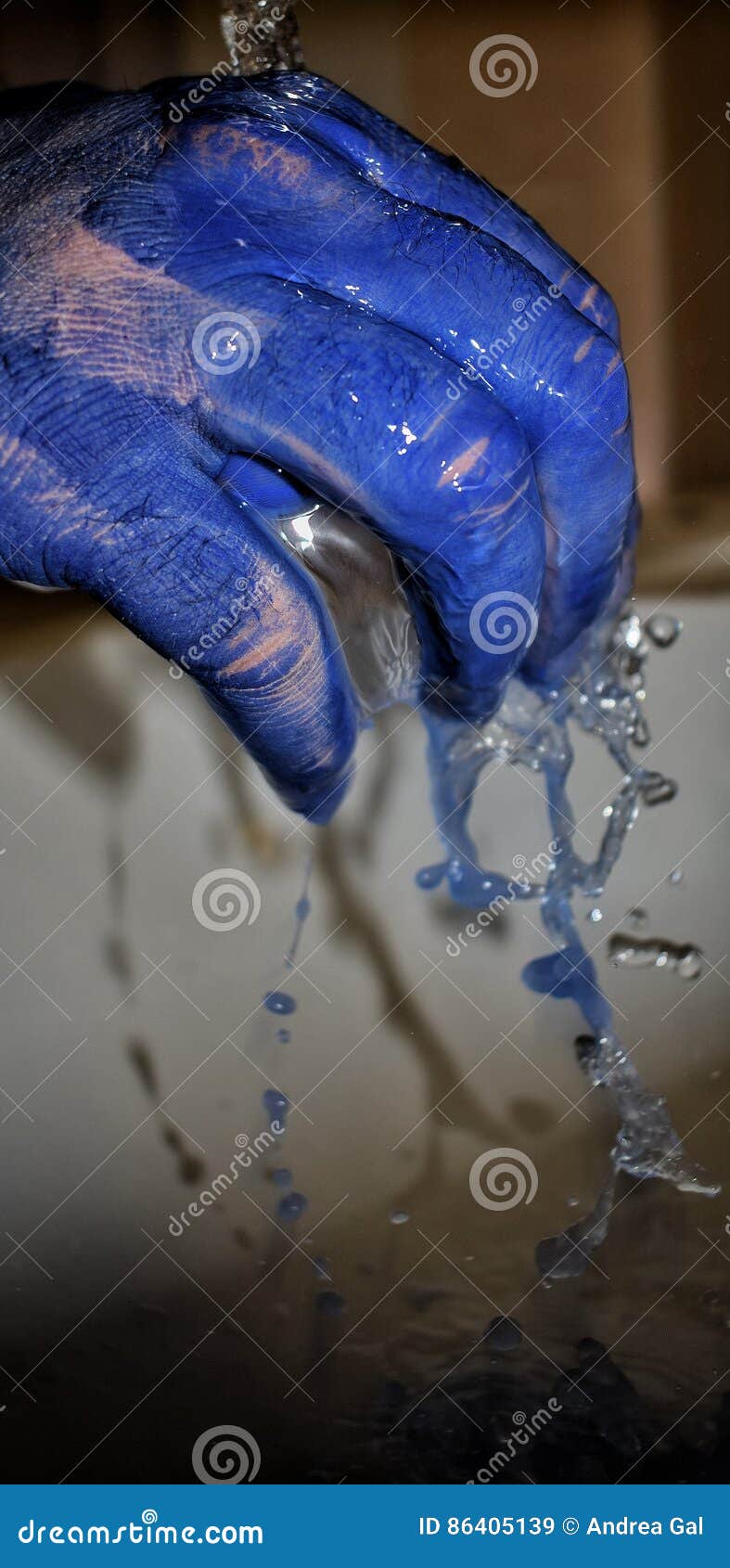 Blue hands stock image. Image of cool, washing, blue - 86405139
