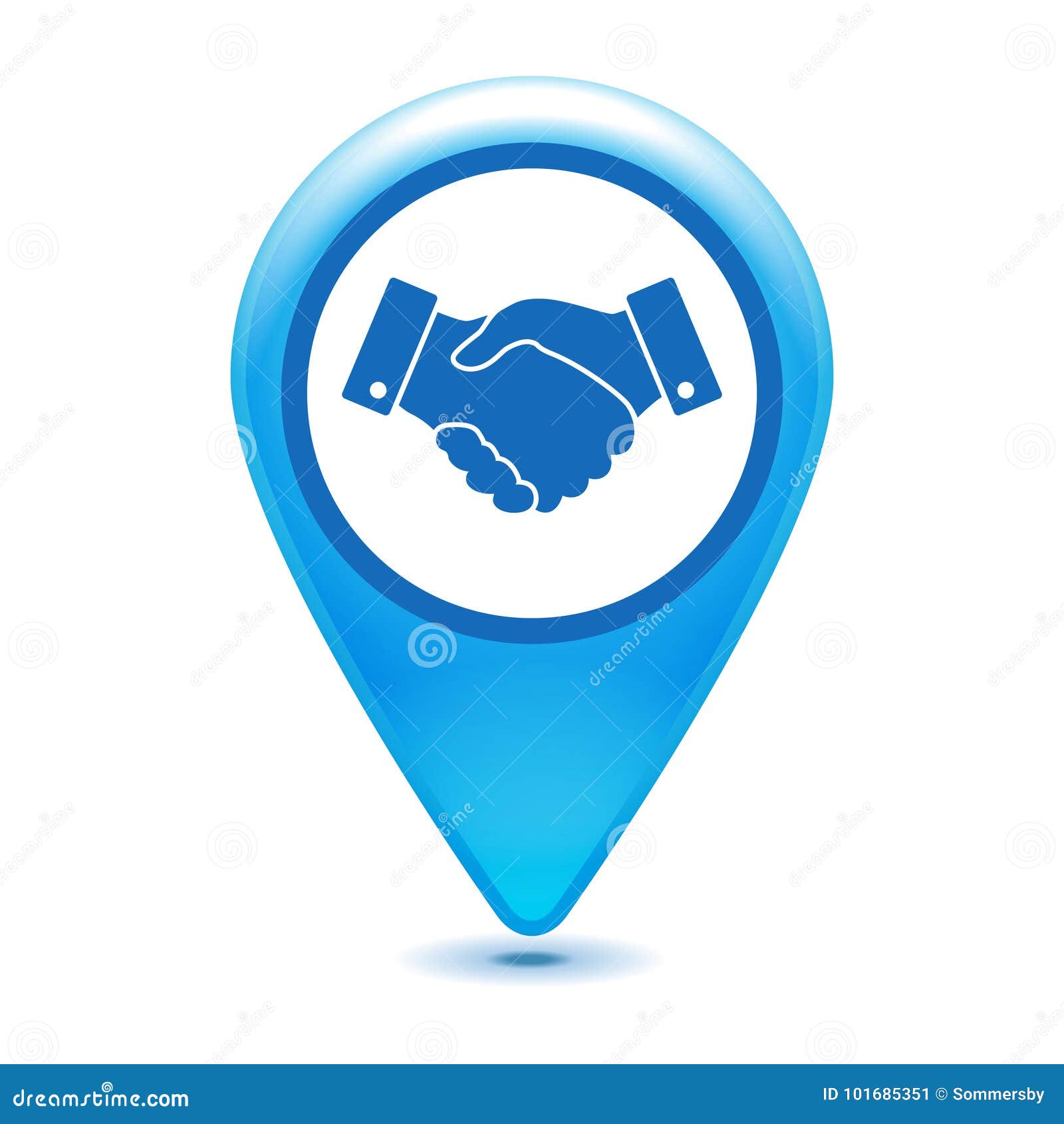 Blue Handshake Pointer Icon Stock Vector - Illustration of avatar ...