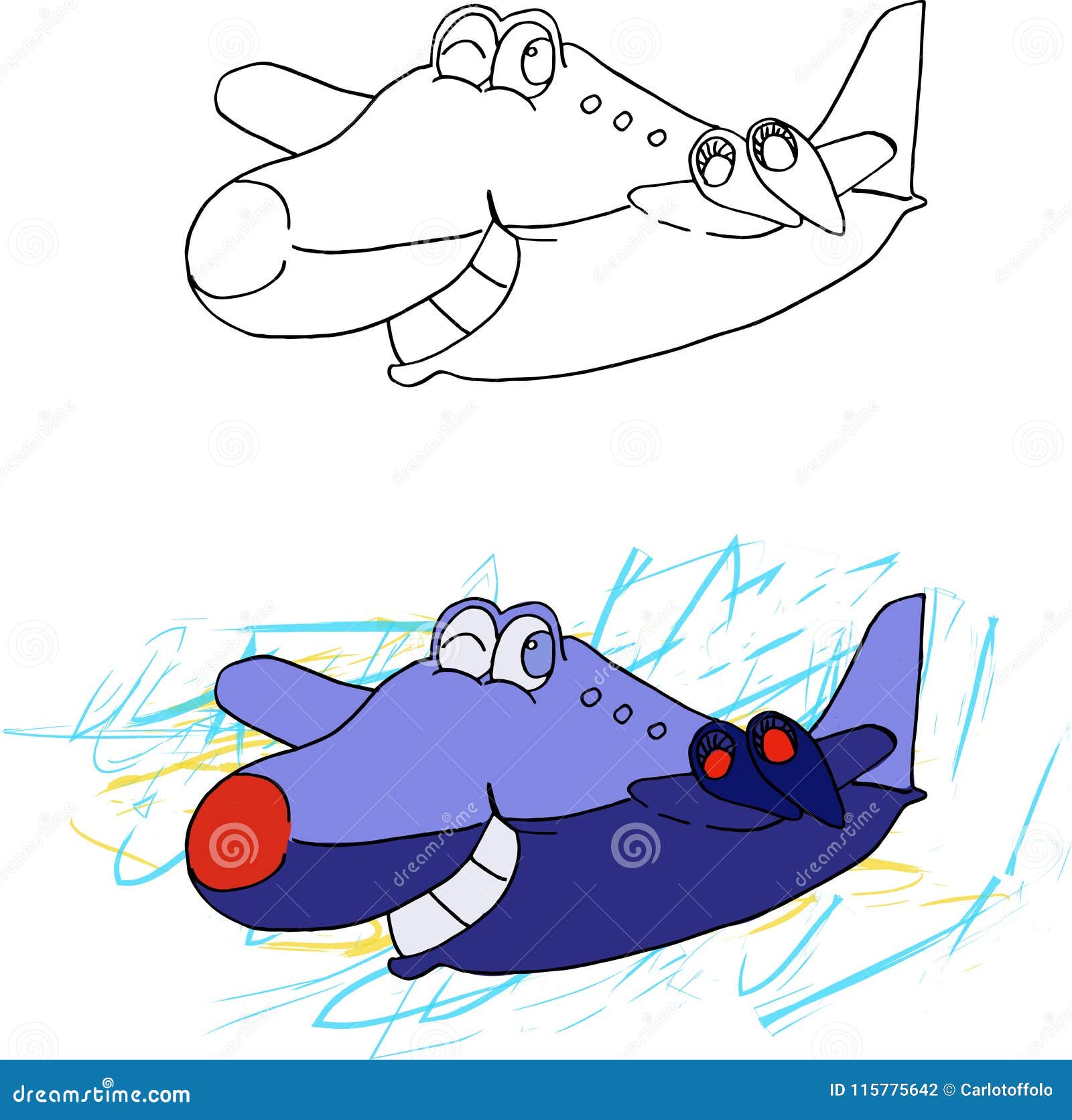 Happy Airplane Cartoon Character Stock Vector - Illustration of ...