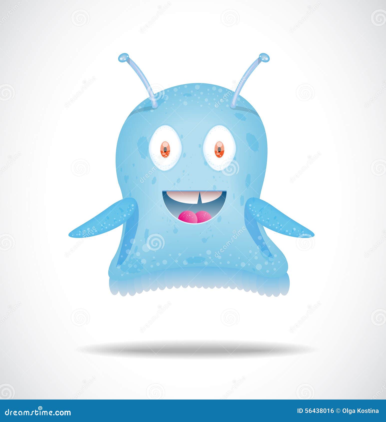 Happy Alien In Outer Space Cartoon Character Vector Illustration ...