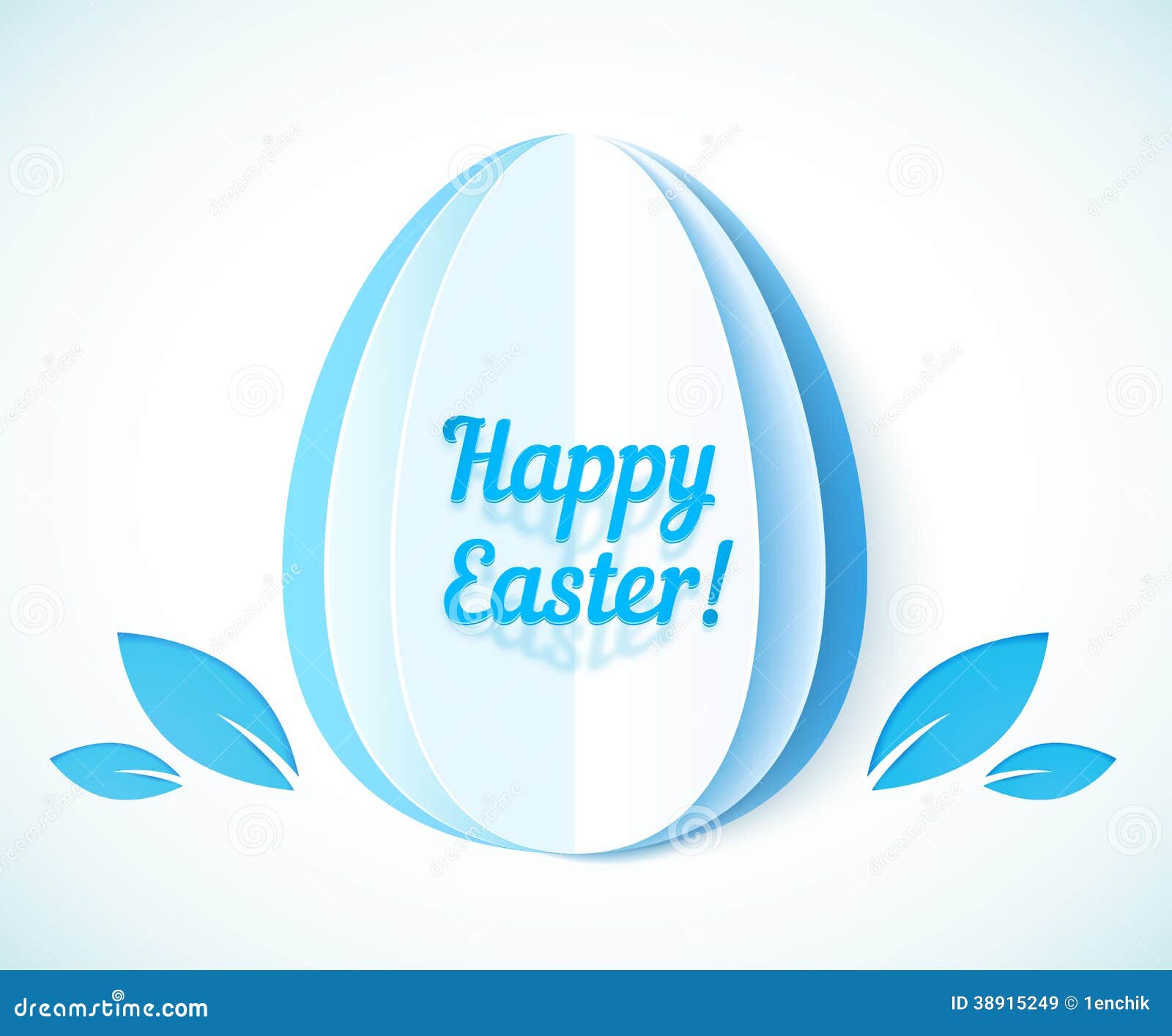 Blue Happy Easter Sign on Paper Egg Stock Vector - Illustration of ...