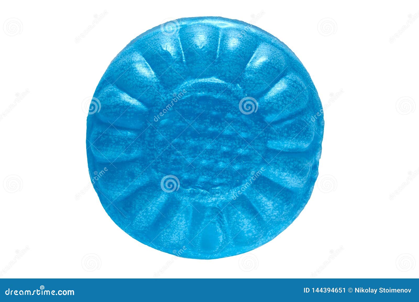 Blue Hard Candy Extreme Macro Isolated on White Background Stock Image ...