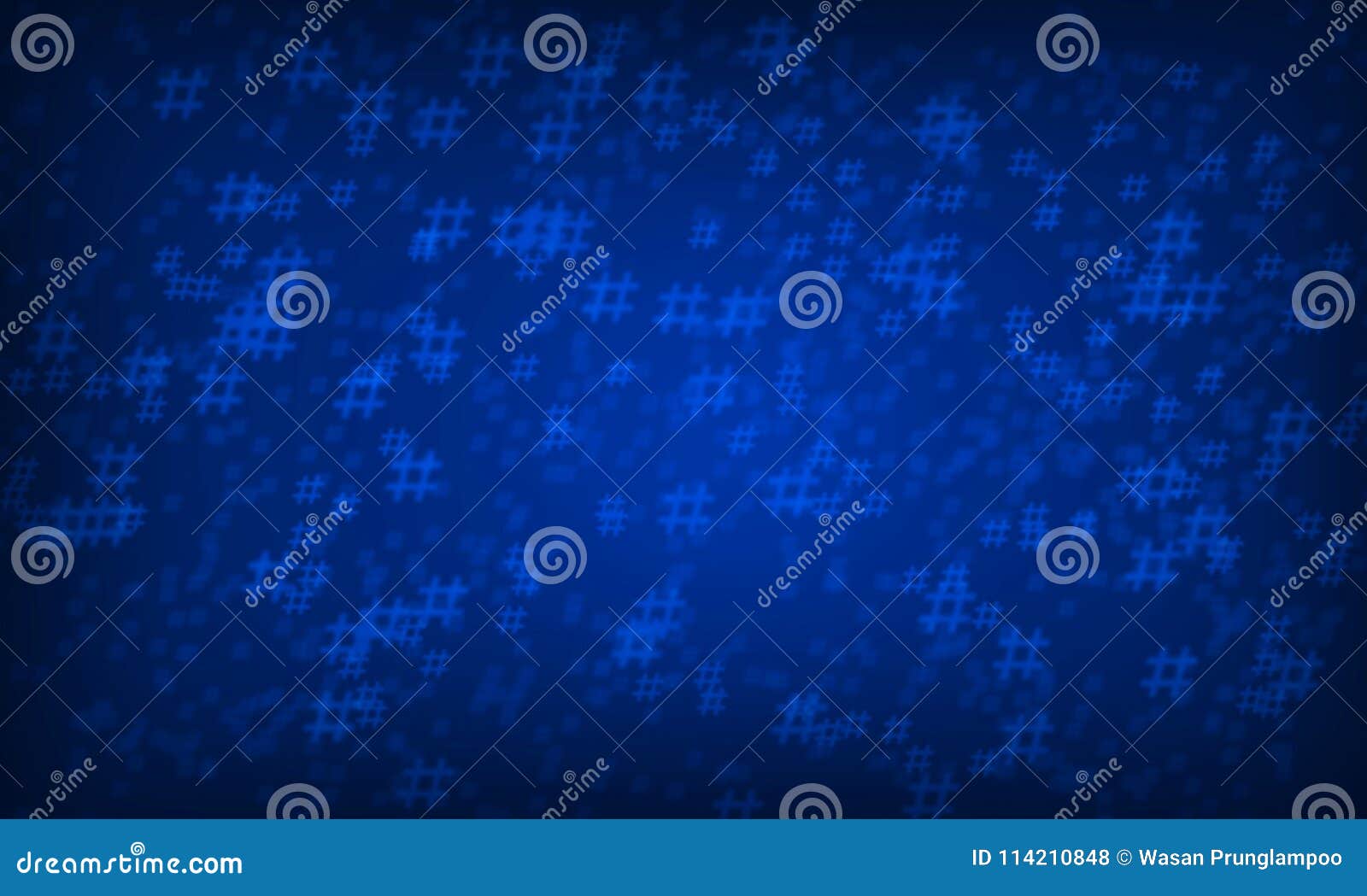 Blue Hashtag Random Pattern Background. Stock Illustration ...