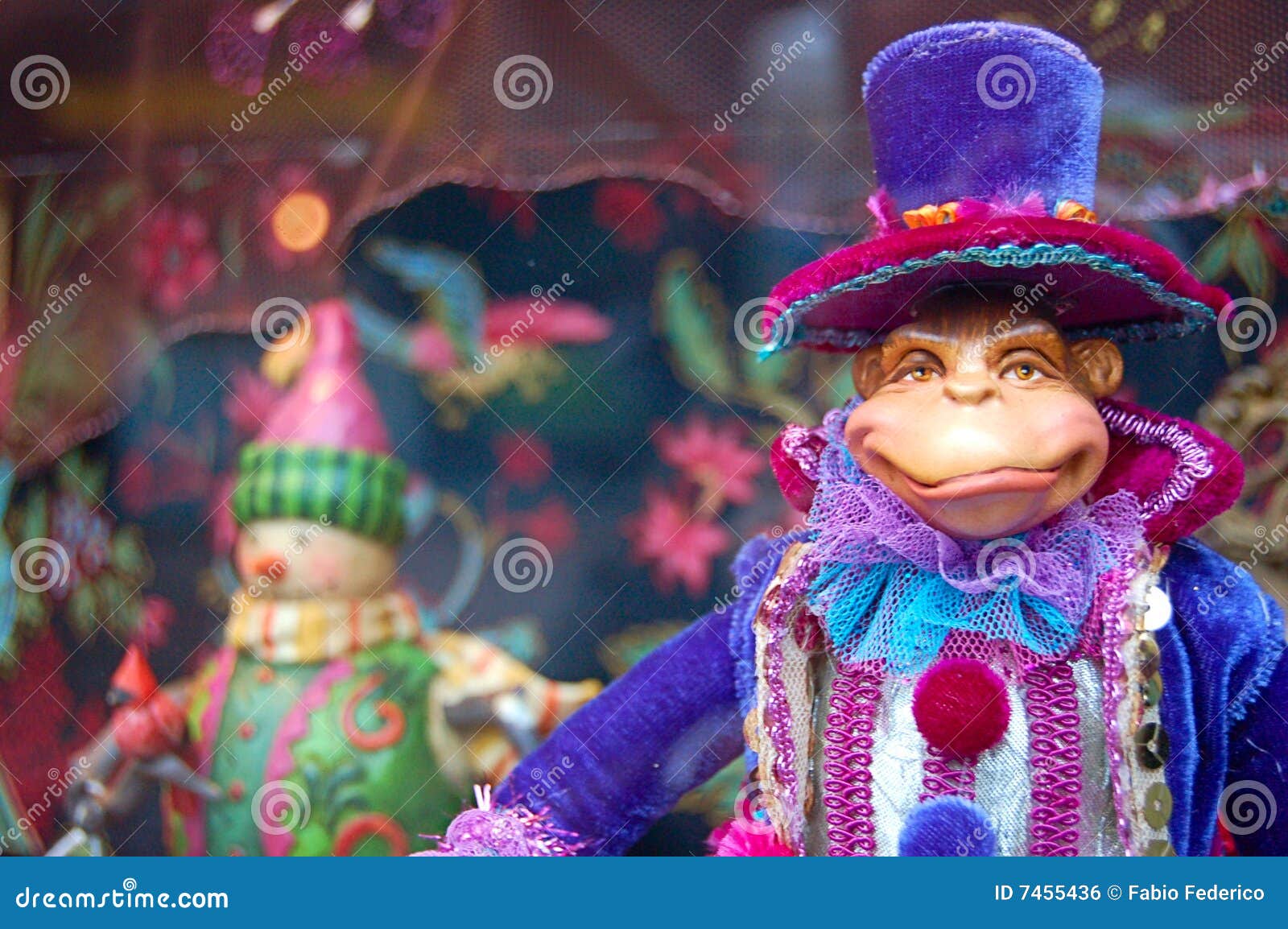 A Blue Hat Christmas Monkey Stock Photo - Image of smile, cute: 7455436