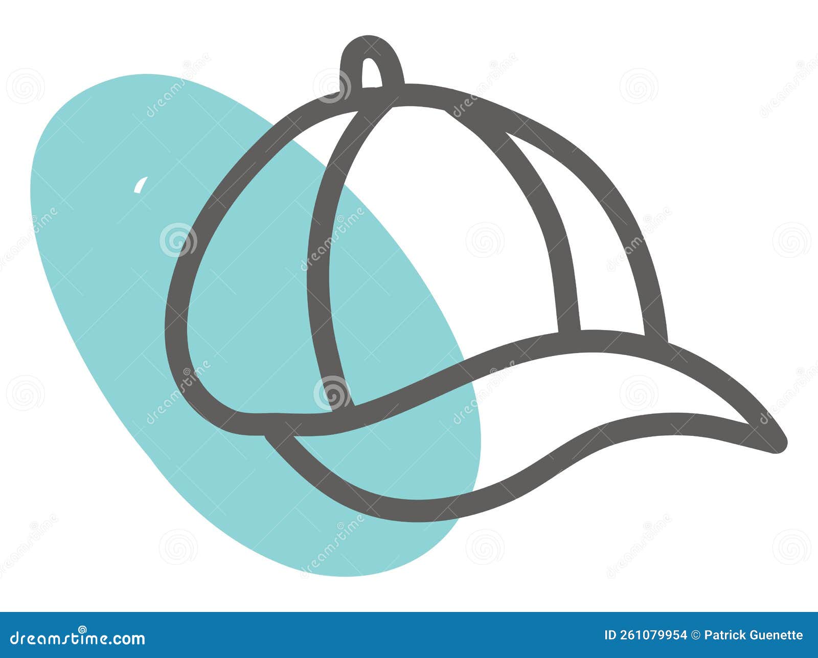 Blue hat, icon stock vector. Illustration of black, graphic - 261079954