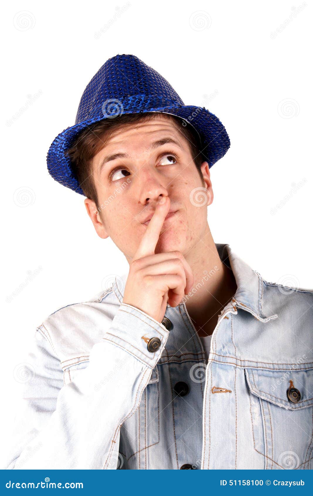 Blue hat stock photo. Image of smile, casual, cute, shirt - 51158100