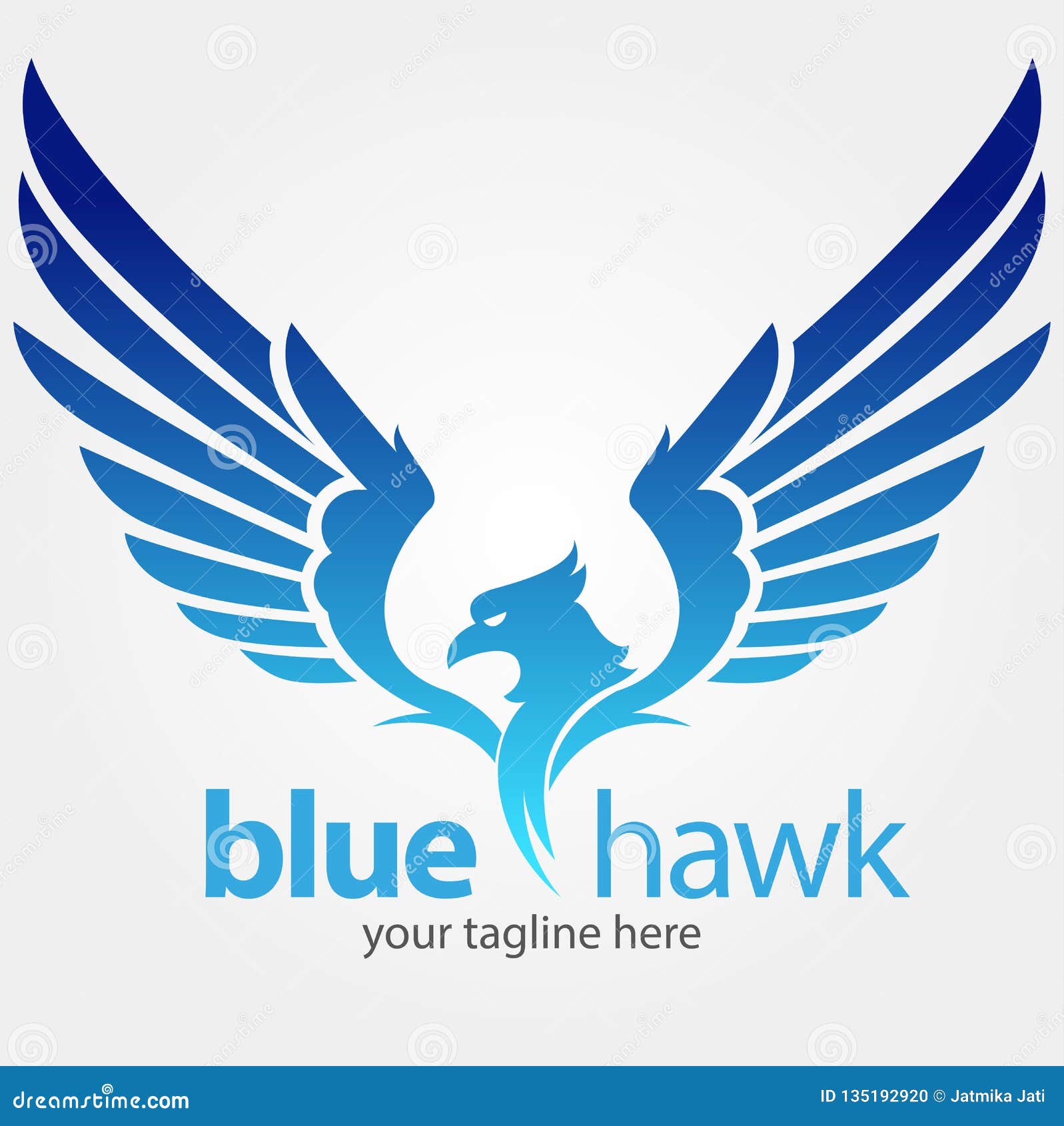 Blue hawk symbol stock vector. Illustration of insignia - 135192920