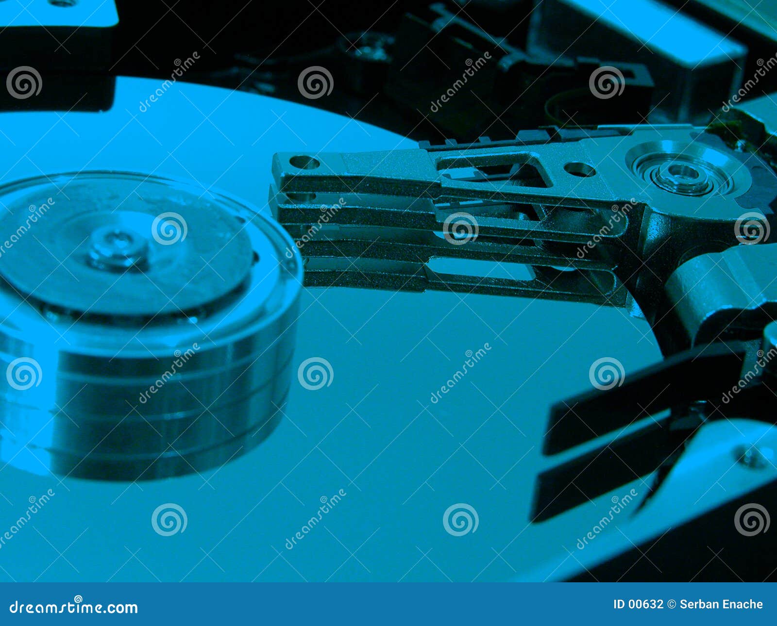 Blue hdd stock photo. Image of host, macro, opened, disk, disks - 632