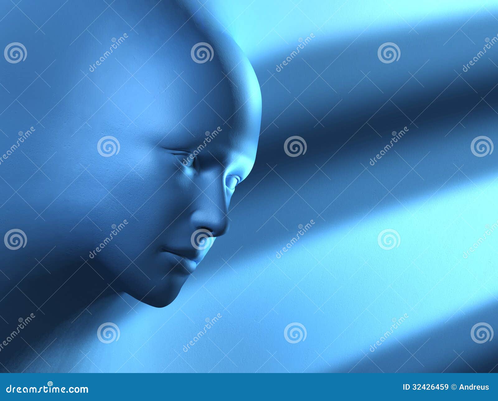 Blue head stock illustration. Illustration of dream, calm - 32426459