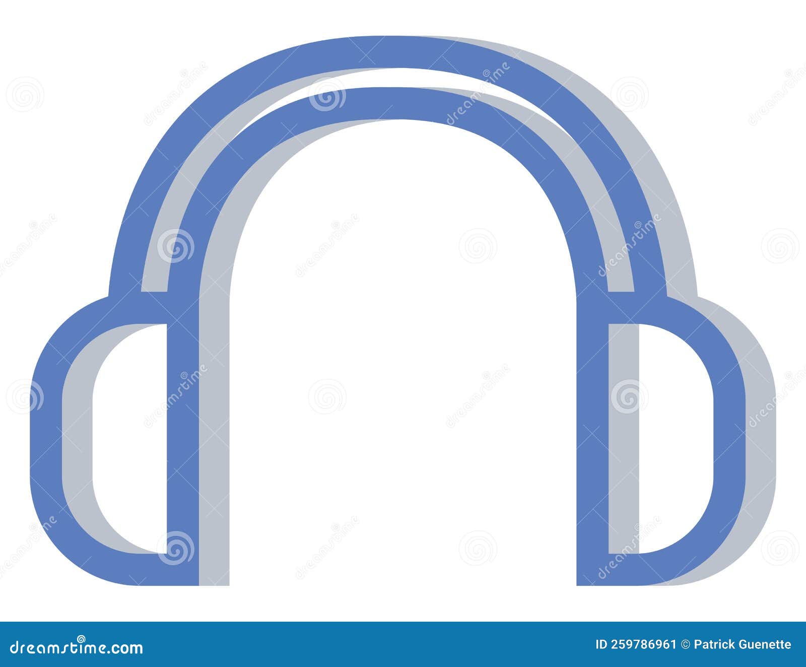 Blue headphones, icon stock vector. Illustration of graphic - 259786961