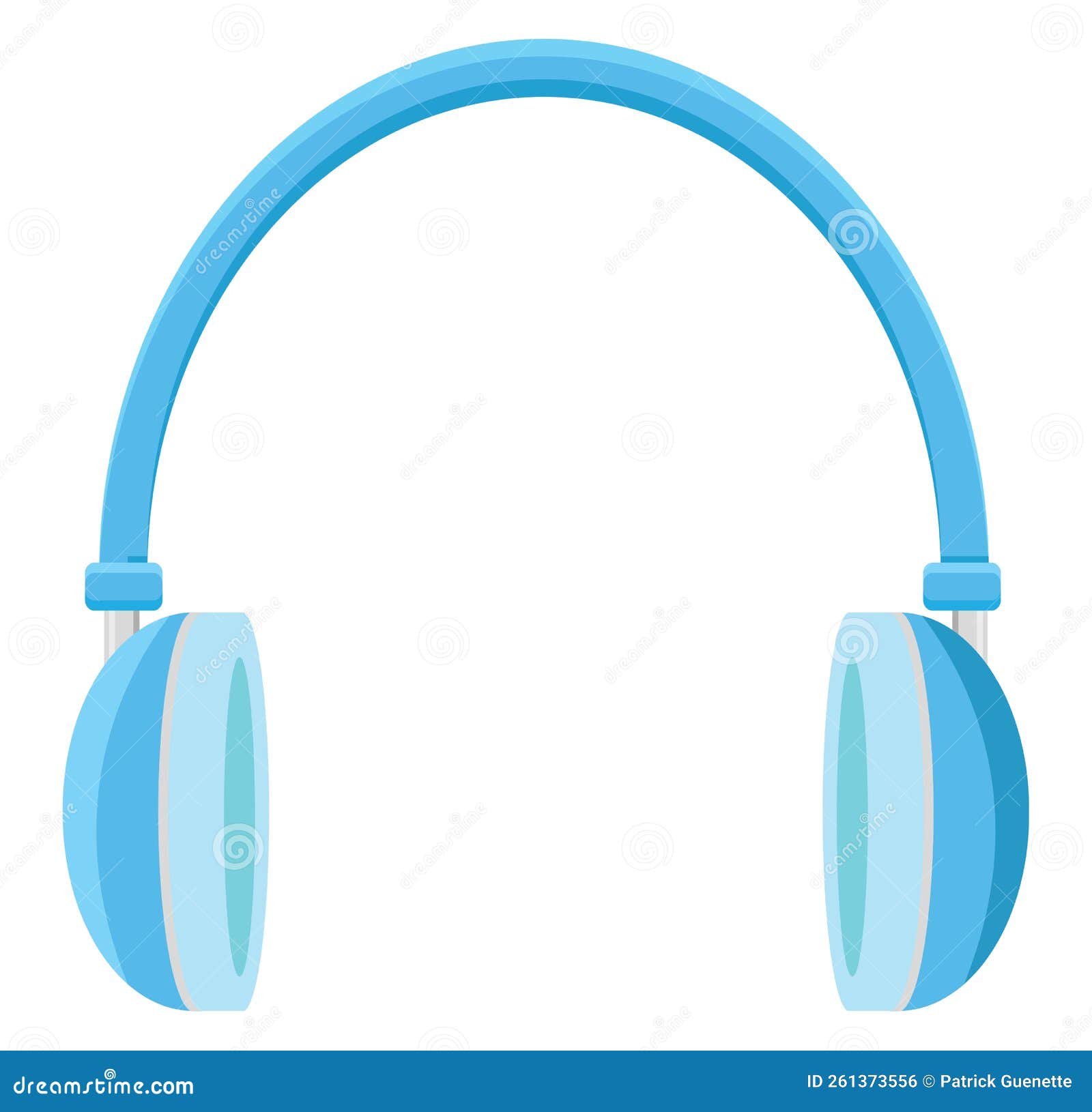 Blue headphones, icon stock vector. Illustration of card - 261373556