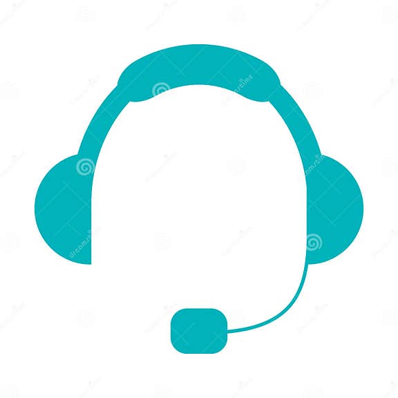 Blue headset icon stock illustration. Illustration of button - 73306834