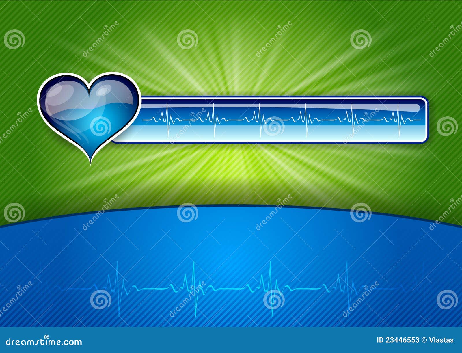 Blue health stock vector. Illustration of life, heart - 23446553