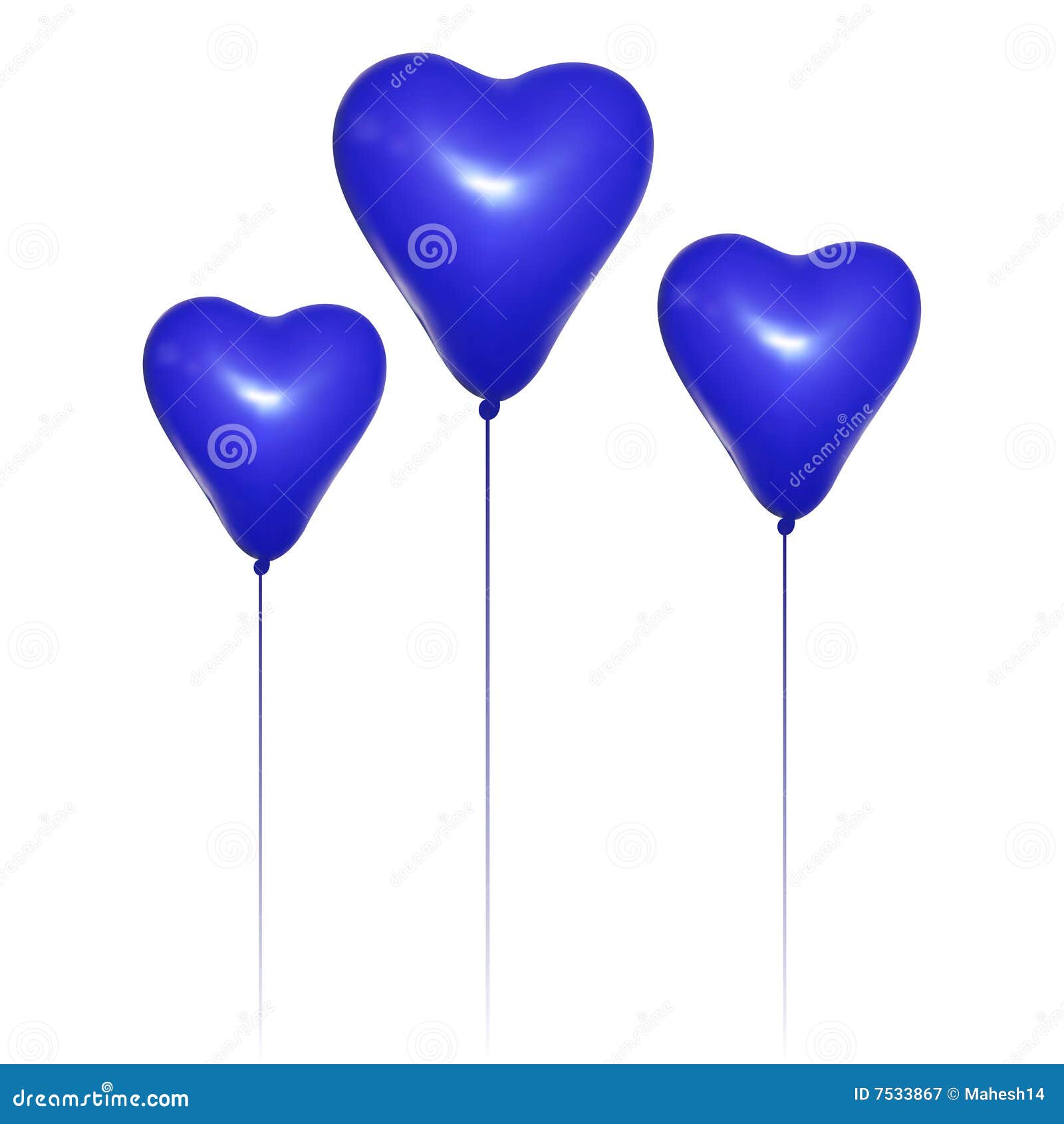 Blue Heart Balloons stock vector. Illustration of valentine - 7533867