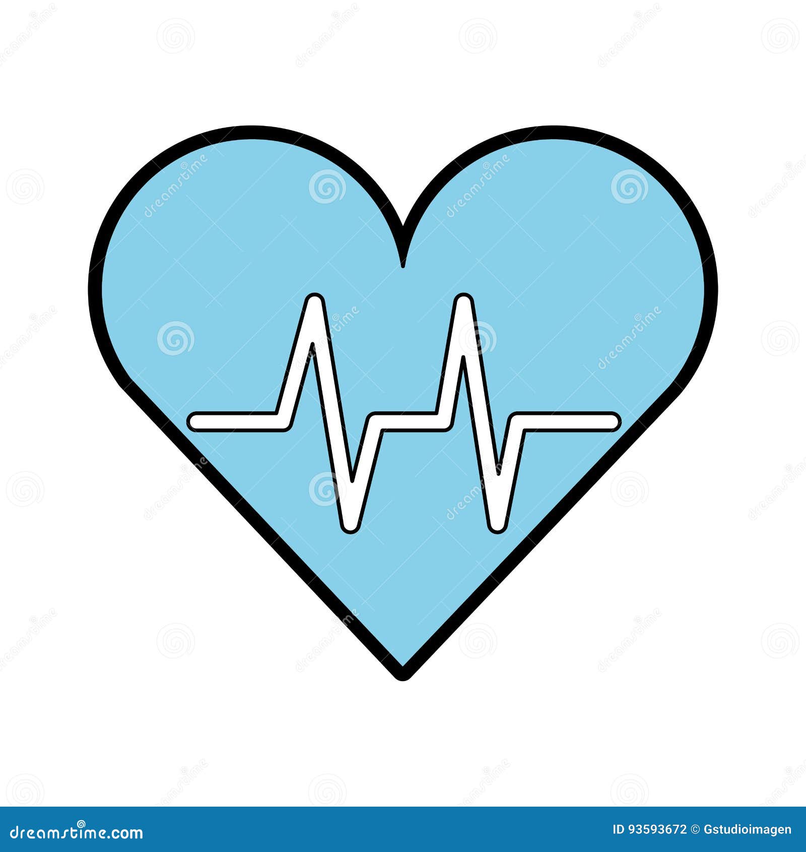 Blue heart beat pulse stock vector. Illustration of cardiogram - 93593672