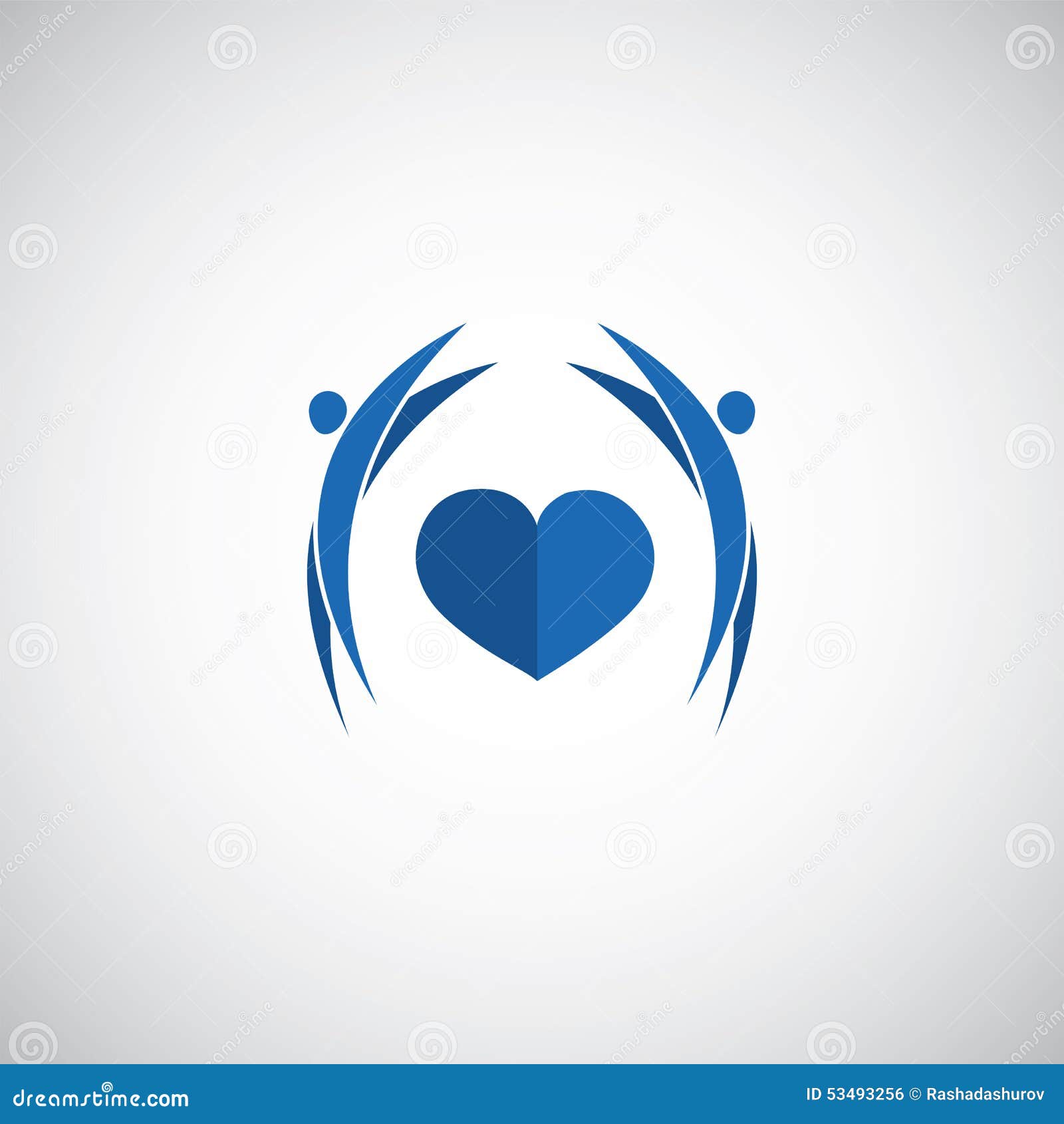 Blue heart care logo stock vector. Illustration of blue - 53493256