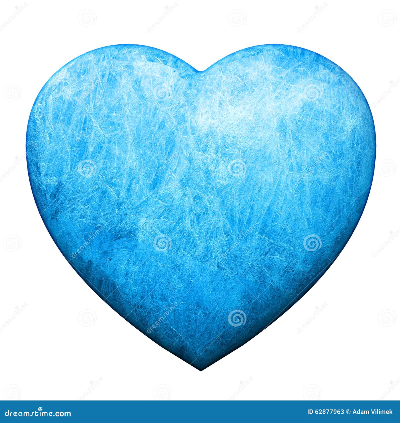 Blue Heart Covered with Ice and Frost Stock Illustration - Illustration ...