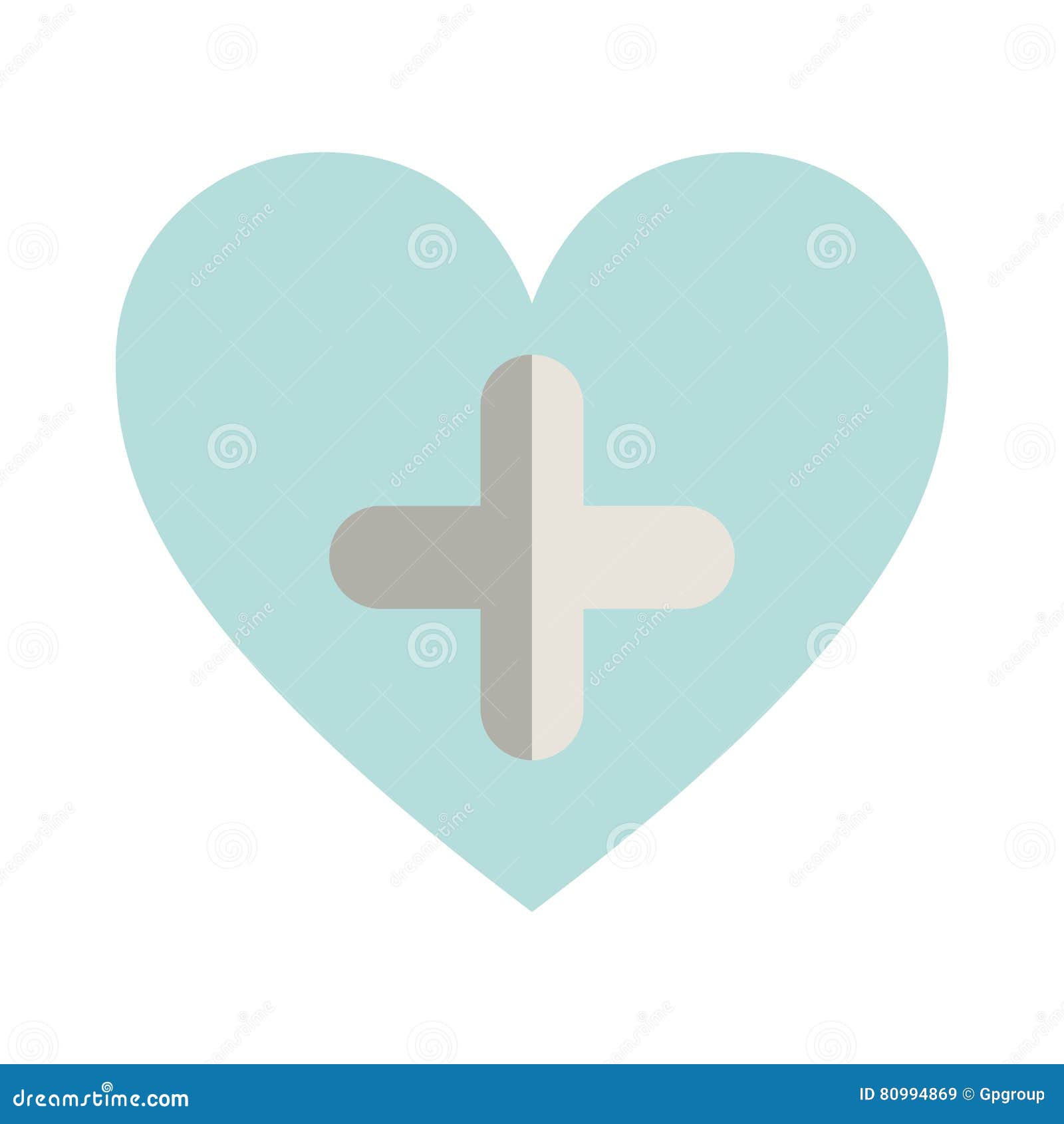 Blue heart with cross form stock vector. Illustration of government ...