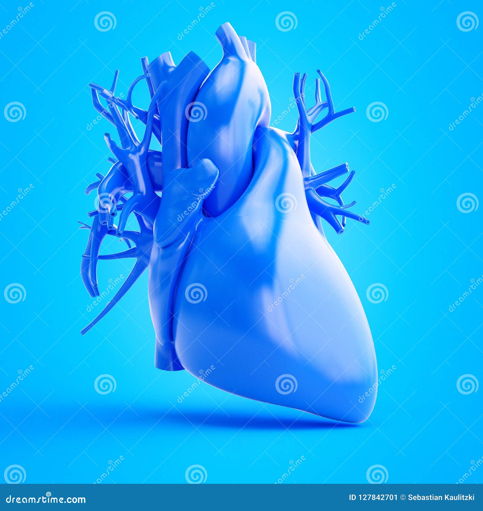 A blue heart stock illustration. Illustration of rendered - 127842701