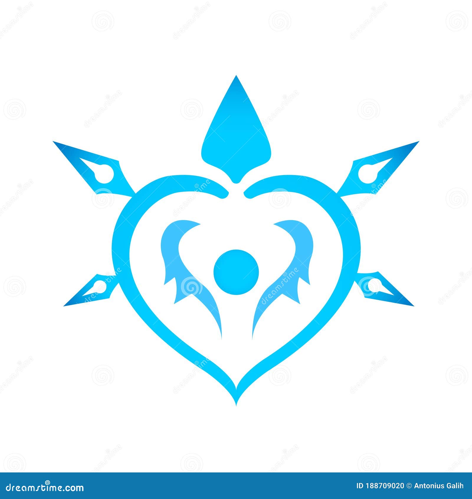 Blue Heart Design Logo Template Stock Vector - Illustration of design ...