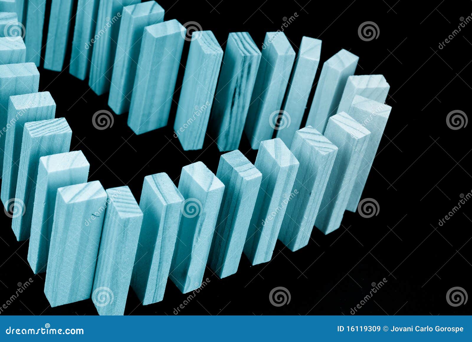 Blue Heart Domino Rally Picture. Image: 16119309