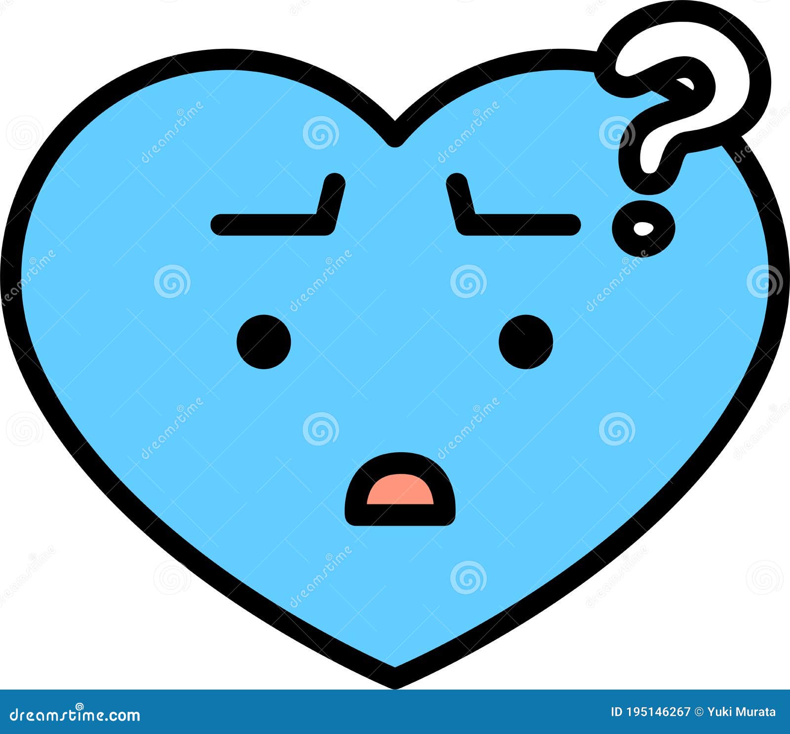 Blue Heart emoticon icon stock vector. Illustration of smile - 195146267